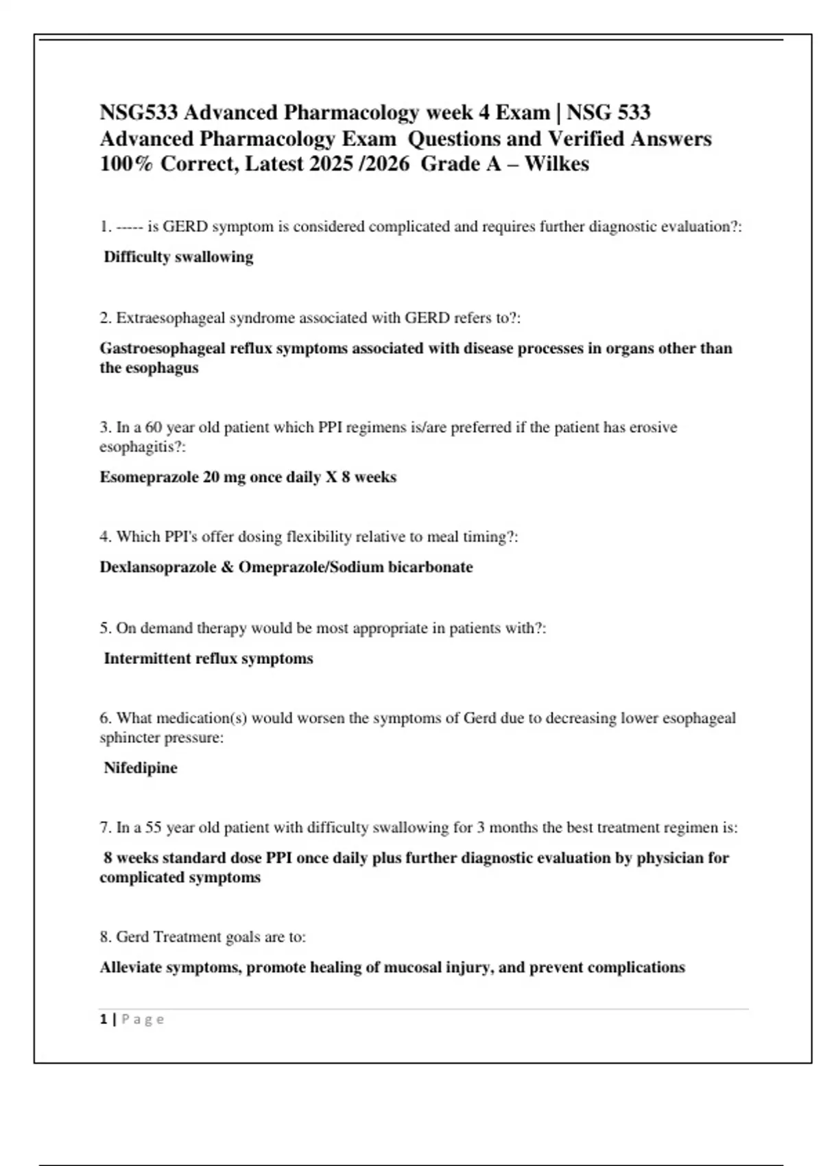 NSG533 Advanced Pharmacology week 4 Exam | NSG 533 Advanced ...
