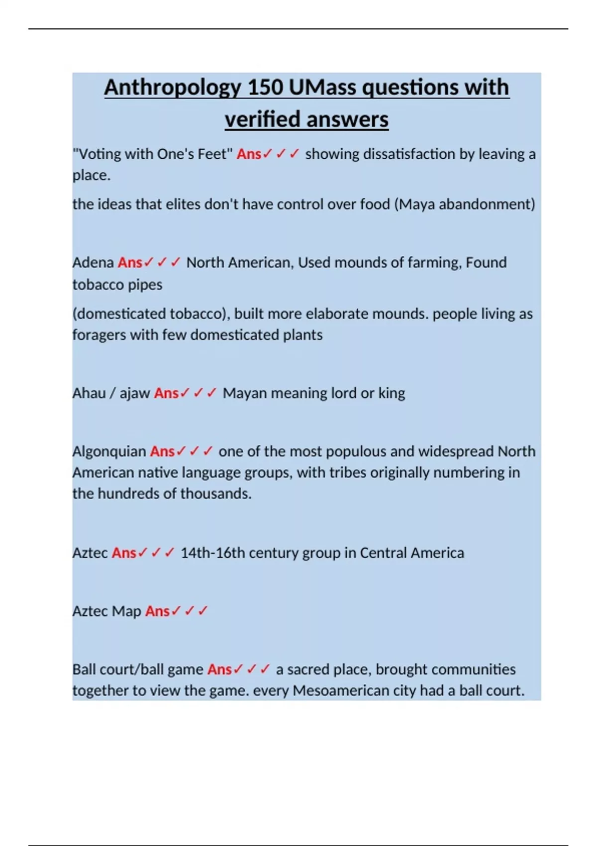 Anthropology 150 – University of Massachusetts Amherst – Verified ...