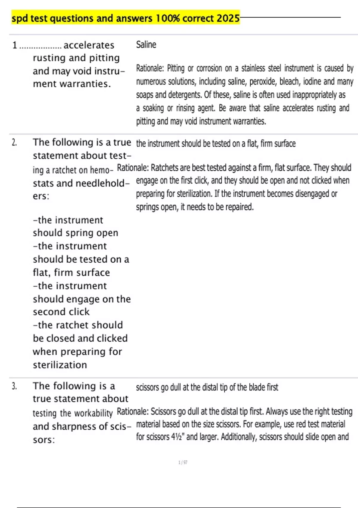 spd test questions and answers 100% correct 2025 - Spd - Stuvia US