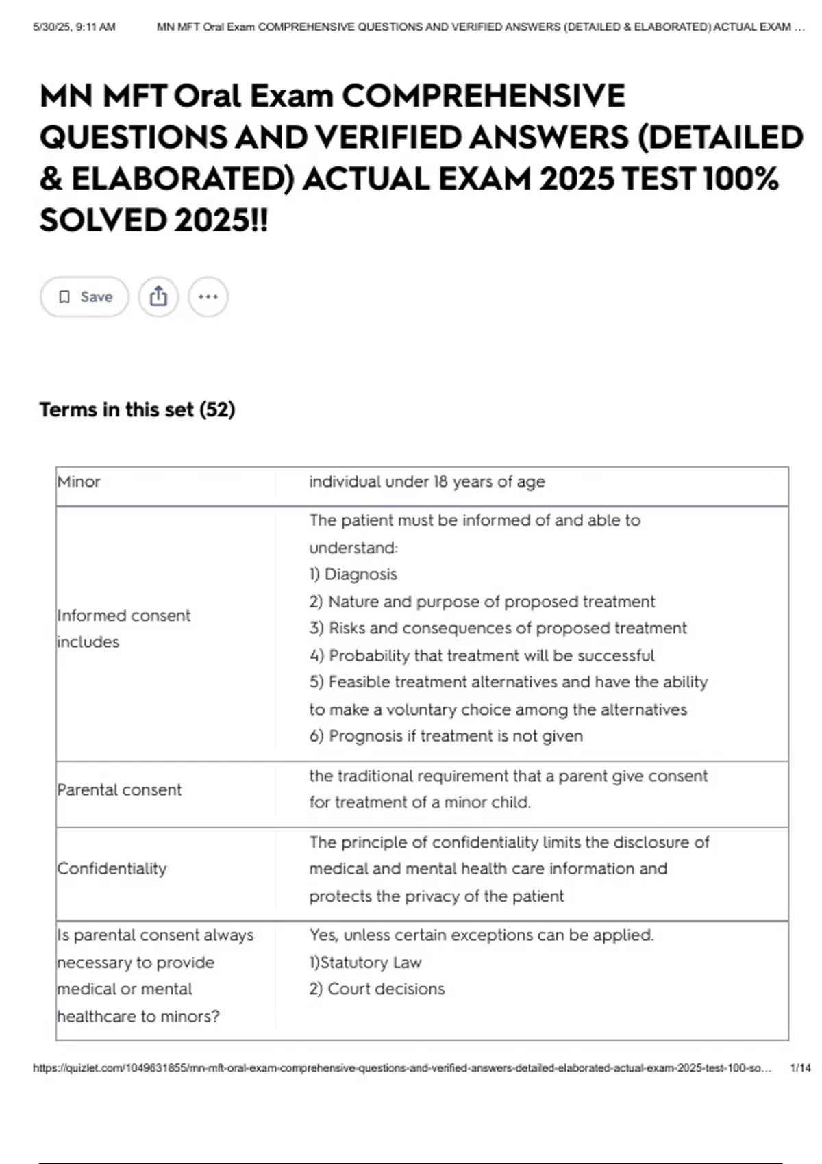 MN MFT Oral Exam COMPREHENSIVE QUESTIONS AND VERIFIED ANSWERS (DETAILED ...