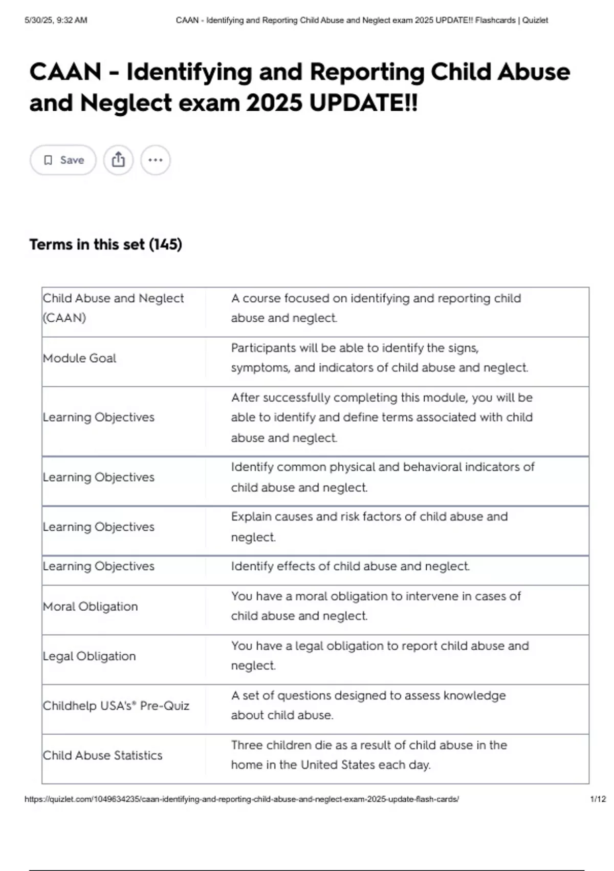 CAAN - Identifying and Reporting Child Abuse and Neglect exam 2025 ...