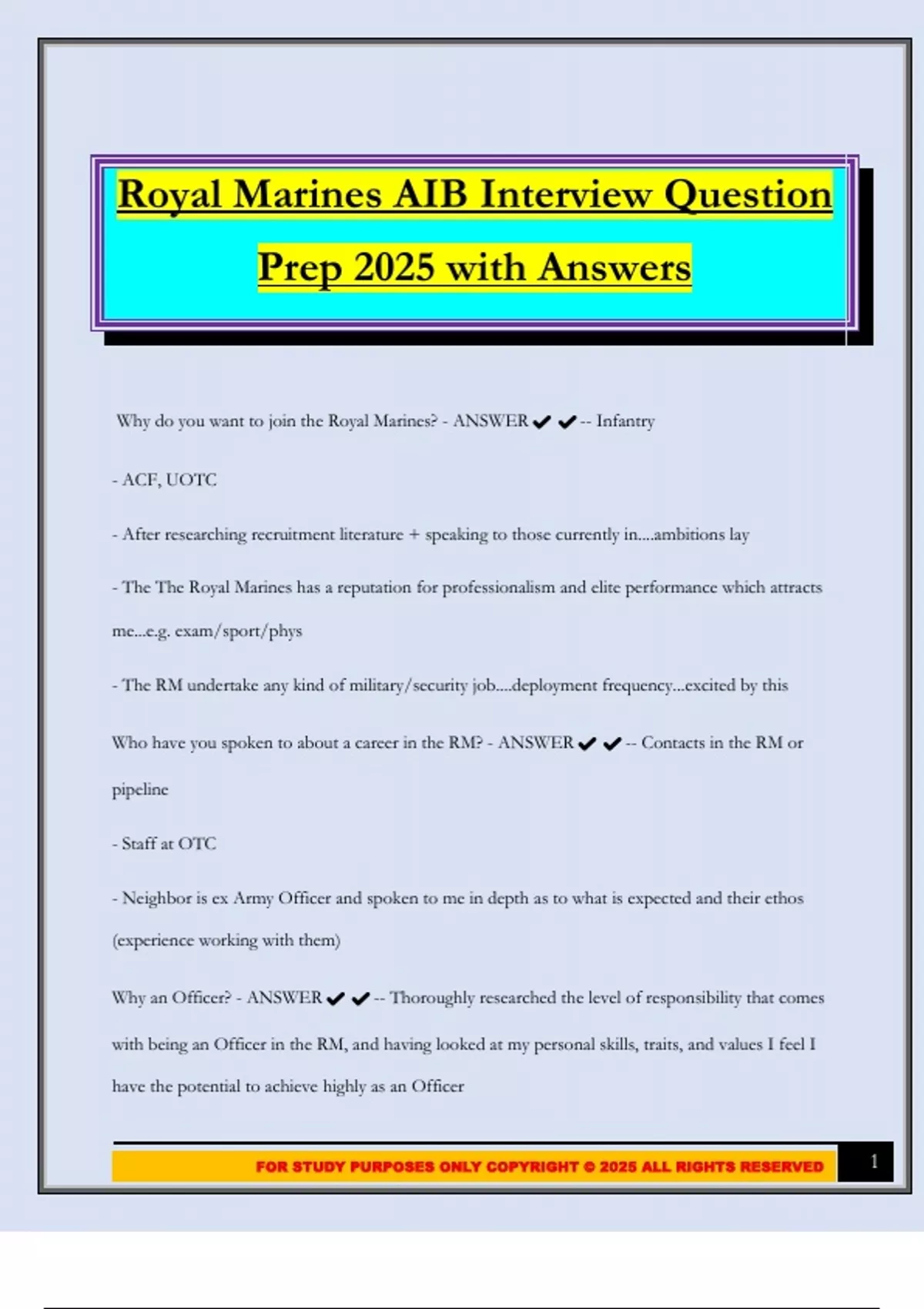 Royal Marines AIB Interview Question Prep 2025 with Answers - AIB ...
