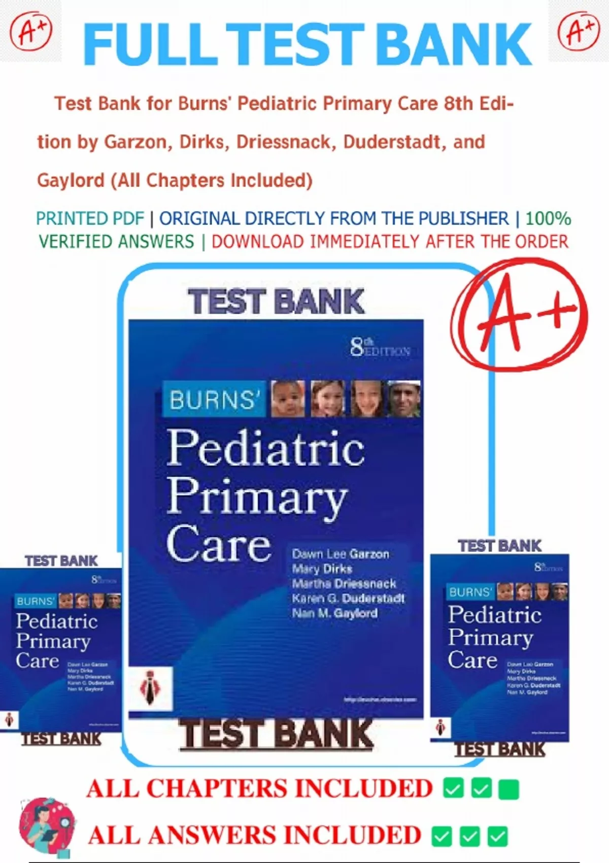 TEST BANK FOR Burns' Pediatric Primary Care 8th Edition by Garzon ...