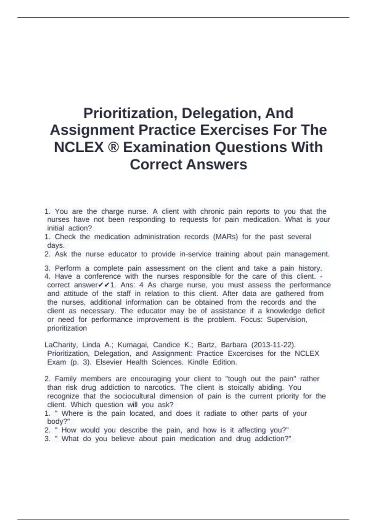 Prioritization, Delegation, And Assignment Practice Exercises For The ...