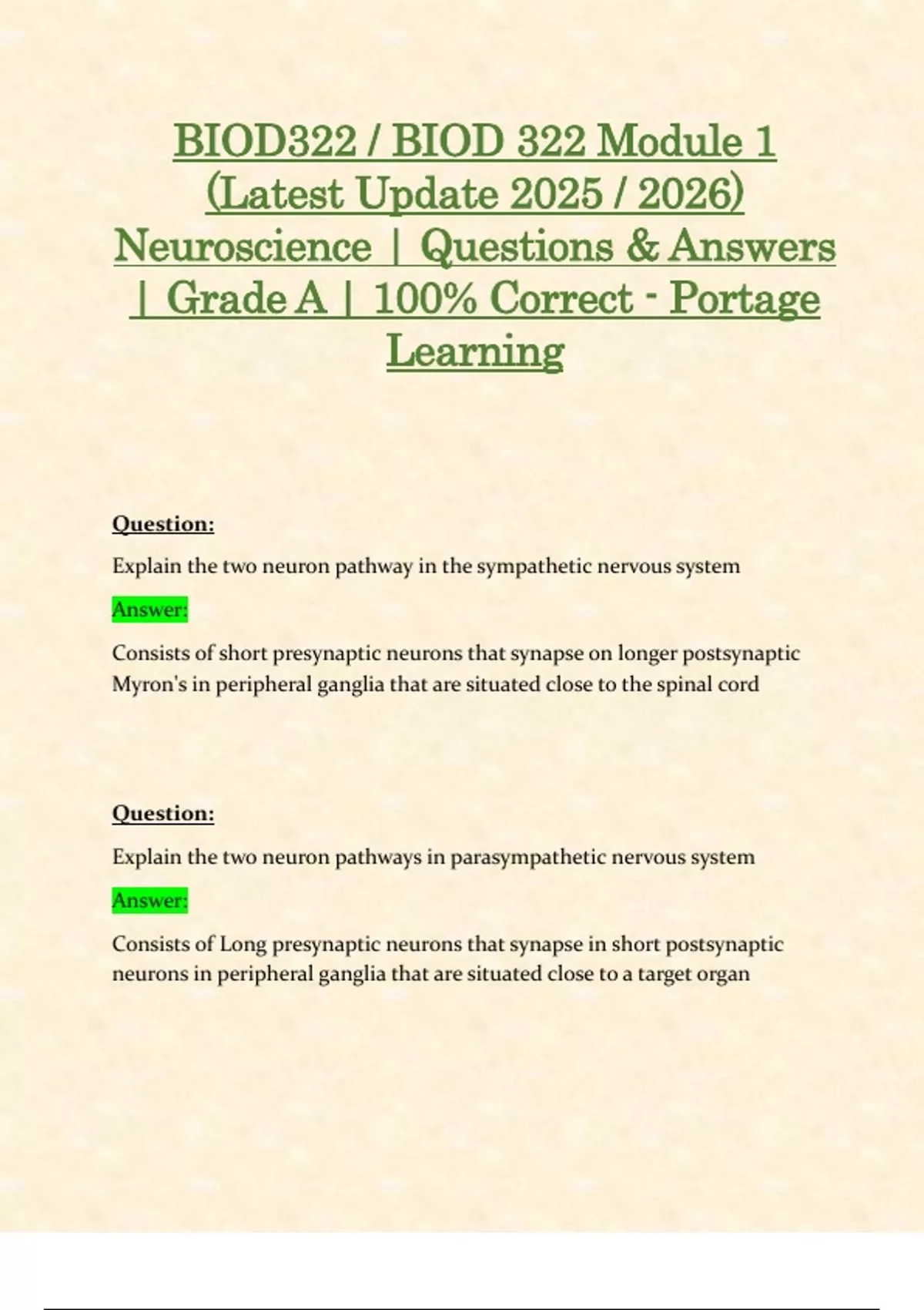 BIOD322 / BIOD 322 Module 1, 2 & 3 Exams: (Latest 2025 / 2026 Updates ...