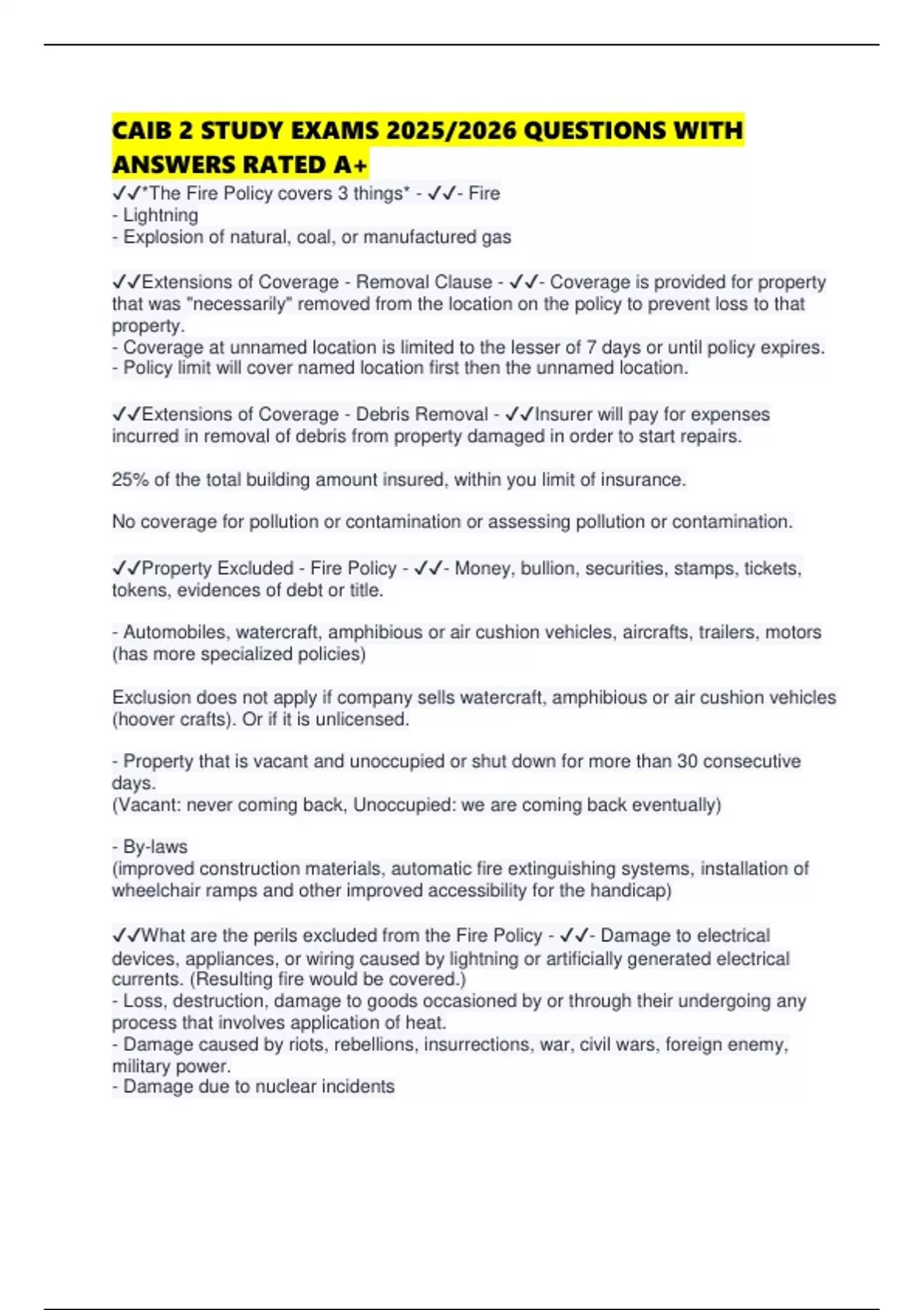 CAIB 2 STUDY EXAMS 2025/2026 QUESTIONS WITH ANSWERS RATED A+ - CAIB 2 ...