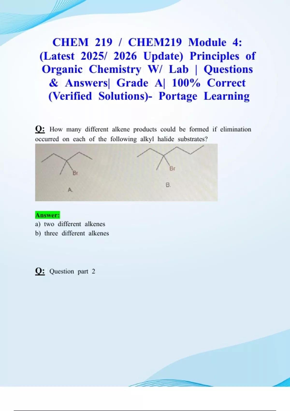 CHEM 219 / CHEM219 Module 4: (Latest 2025/ 2026 Update) Principles of ...