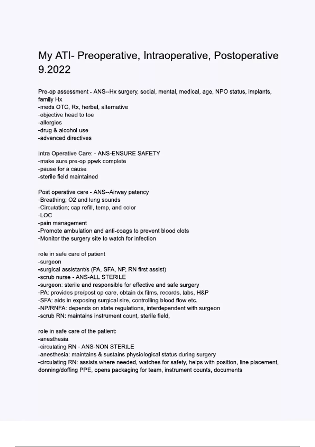 ATI Preoperative, Intraoperative, Postoperative 9: {LATEST 2025/ 2026 ...