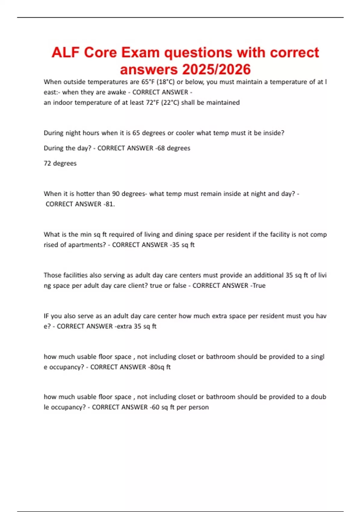 ALF Core Exam questions with correct answers 2025/2026 - Alf core ...