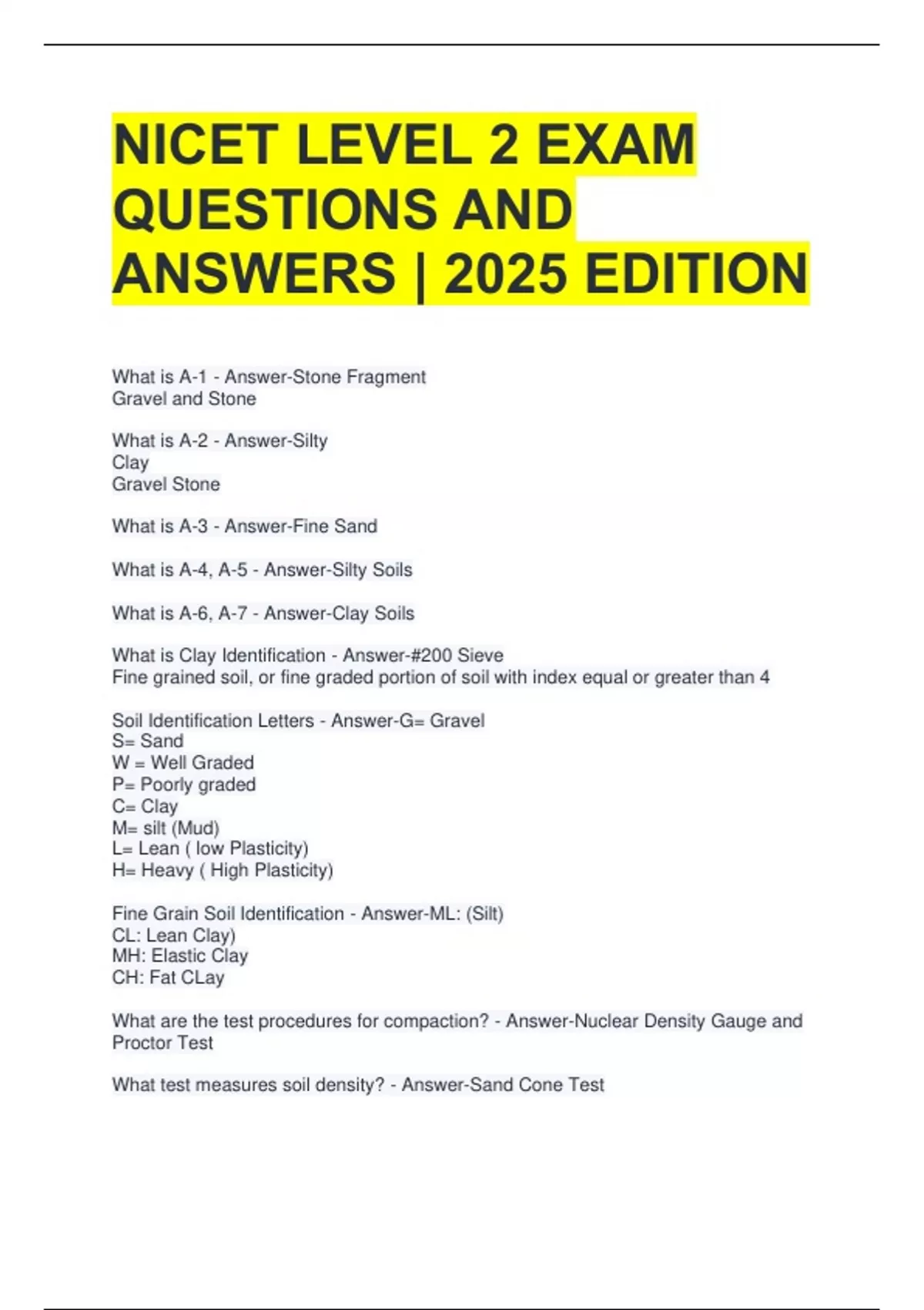 NICET LEVEL 2 EXAM QUESTIONS AND ANSWERS | 2025 EDITION - NICET LEVEL 2 ...