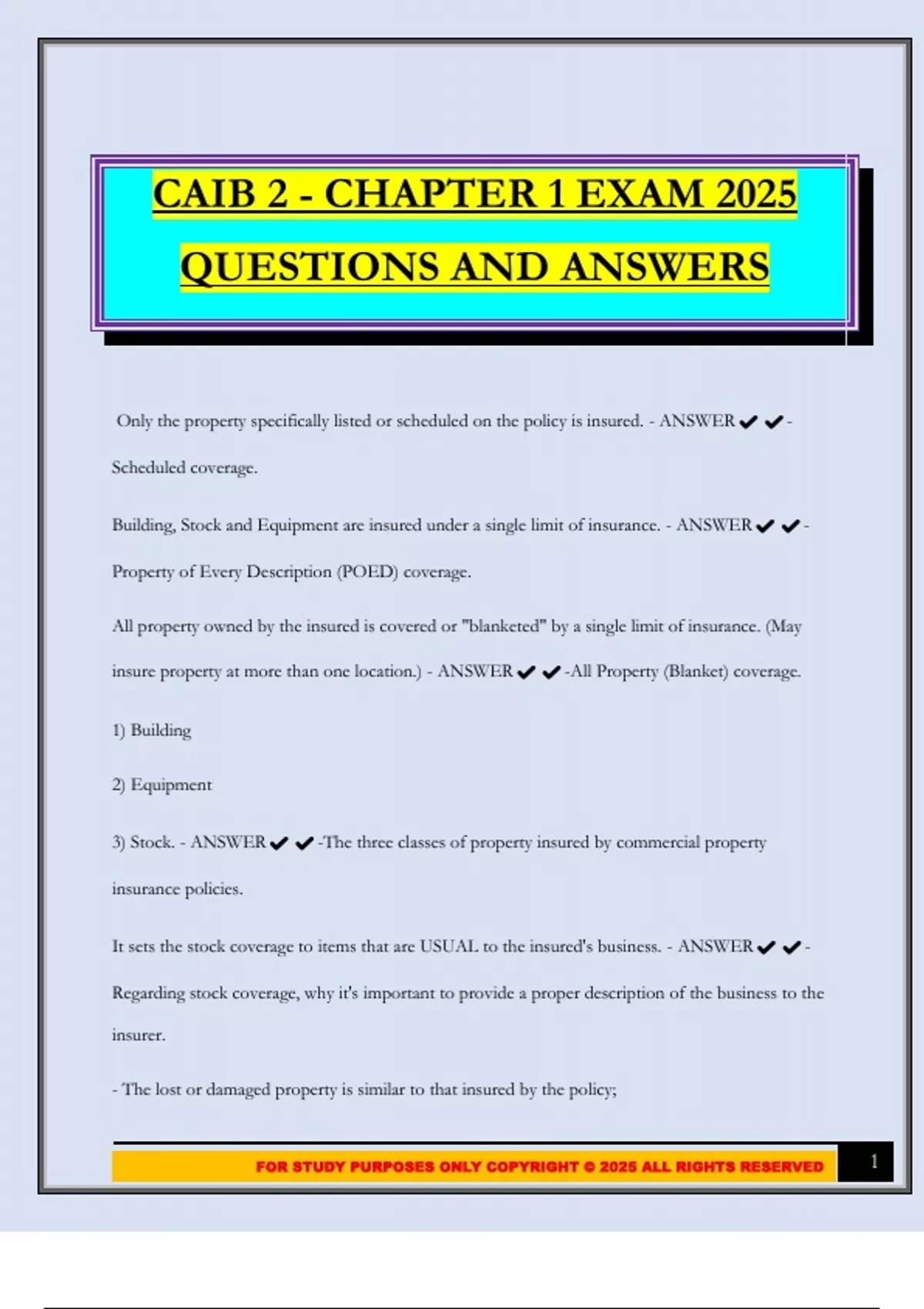 CAIB 2 - CHAPTER 1 EXAM 2025 QUESTIONS AND ANSWERS - CAIB 2 - Stuvia US