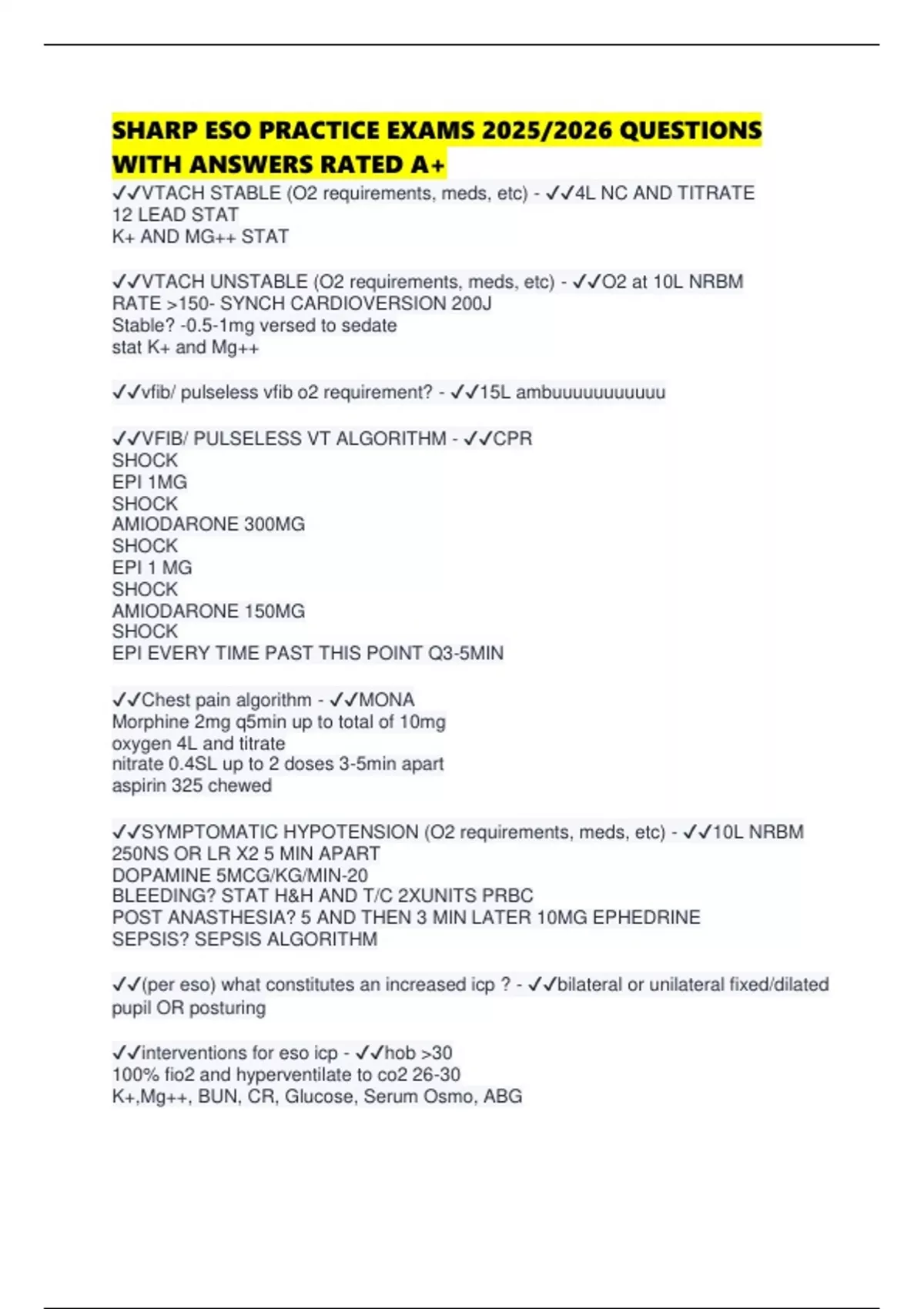 SHARP ESO PRACTICE EXAMS 2025/2026 QUESTIONS WITH ANSWERS RATED A+ - SHARP ESO - Stuvia US