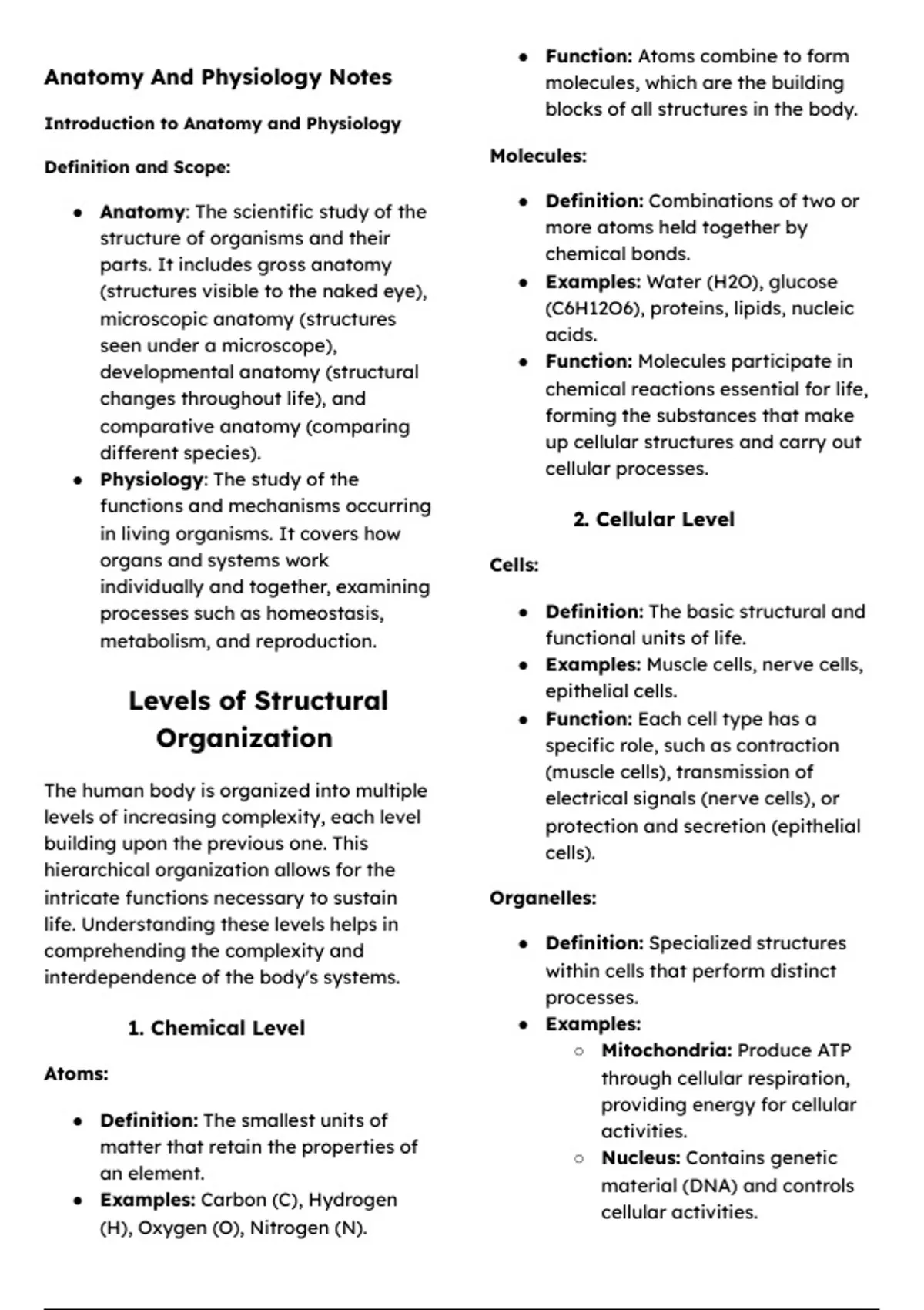 Anatomy And Physiology Notes: Introduction to Anatomy and Physiology ...