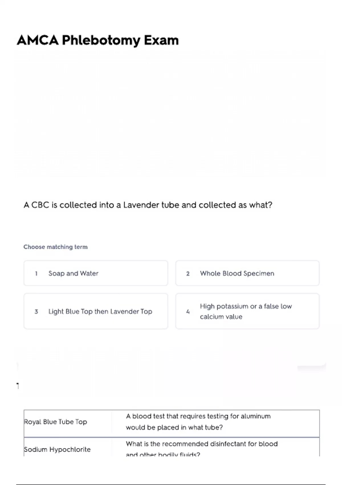 AMCA Phlebotomy Exam 2025/2026 Comprehensive Study Guide – A detailed ...