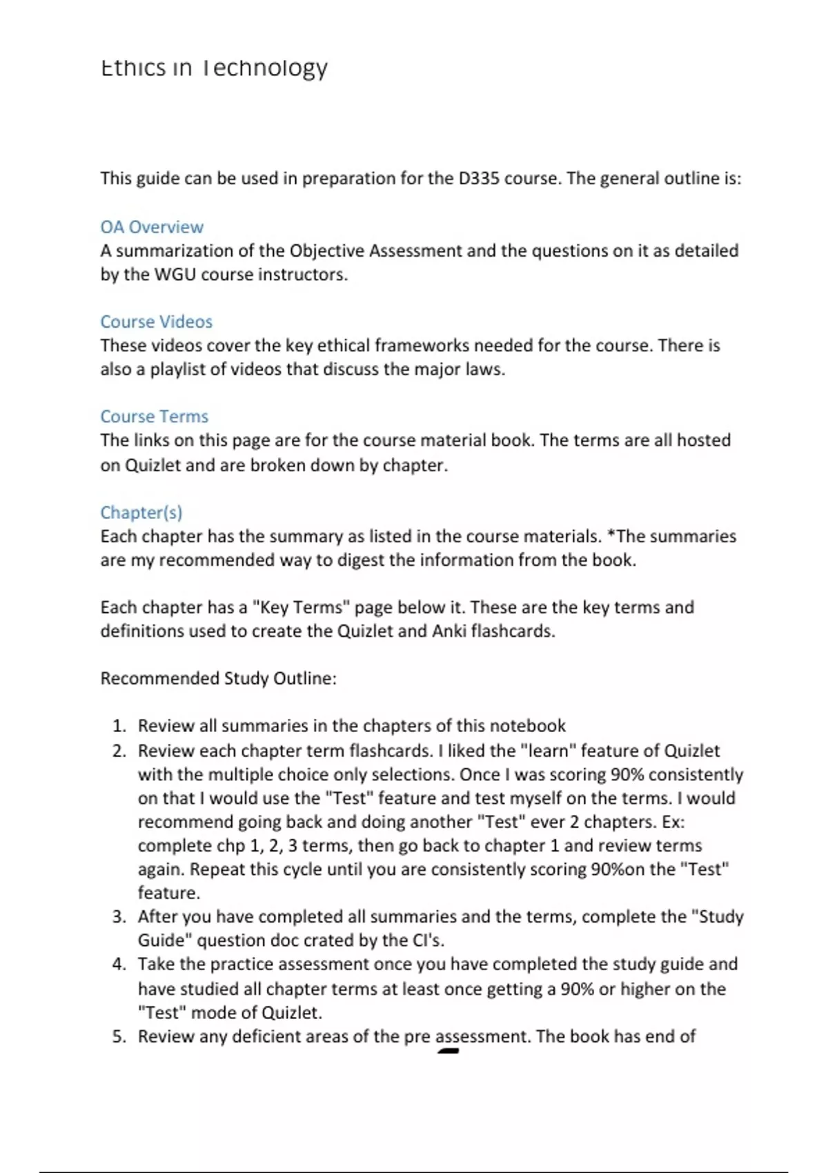 2025 D333 - Ethics in Technology comprehensive Study guide WGU 2025 ...