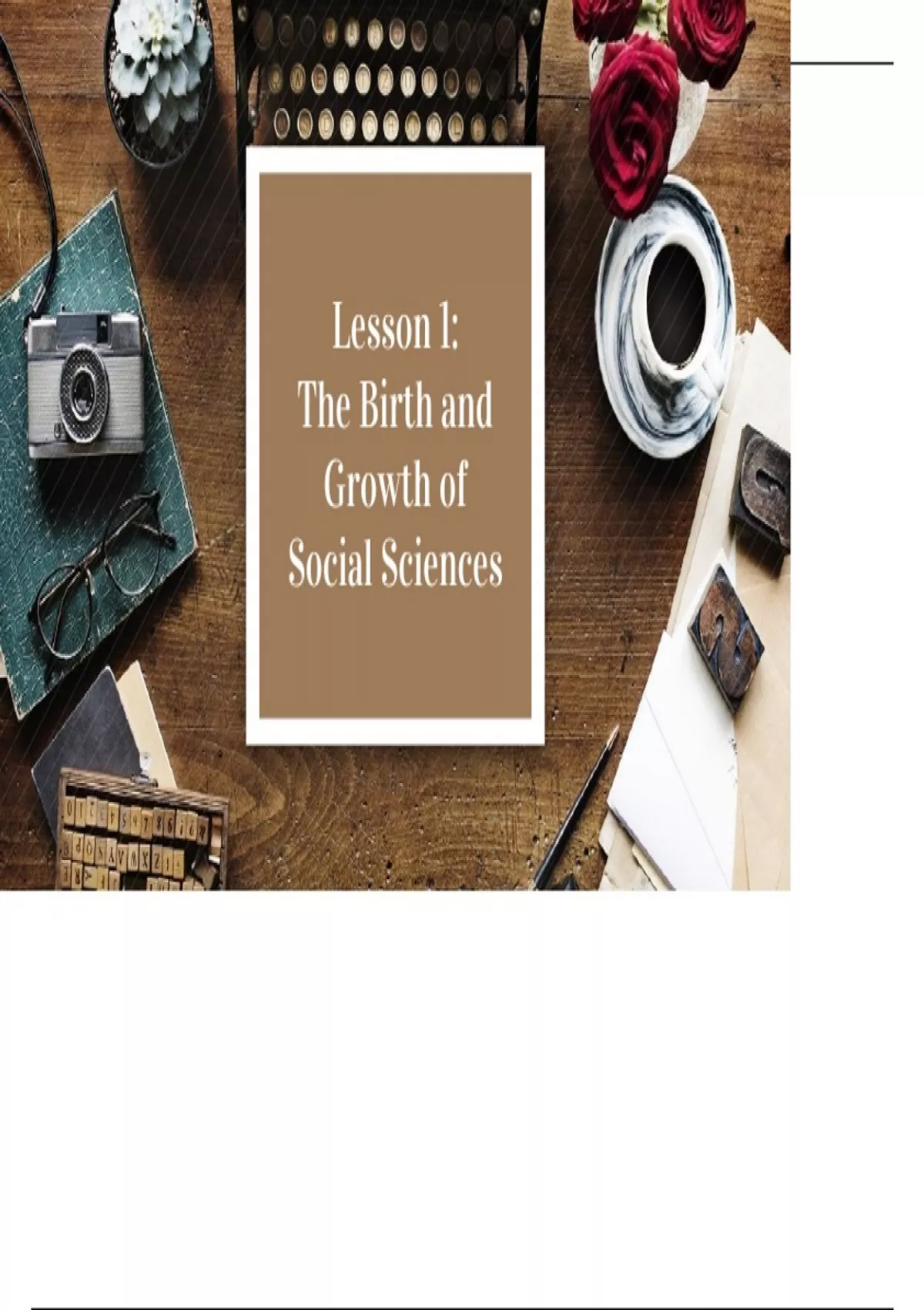 The Birth and Growth of Social Sciences - Sociology - Stuvia US