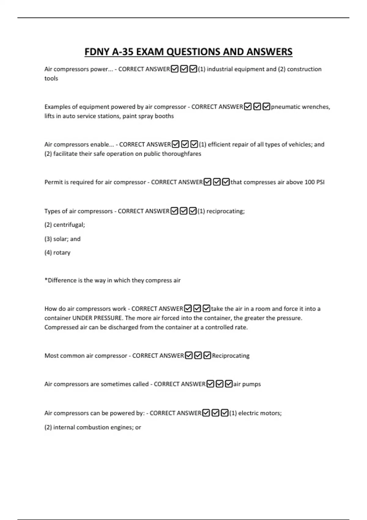 FDNY A-35 EXAM QUESTIONS AND ANSWERS - Fdny a-35 - Stuvia US