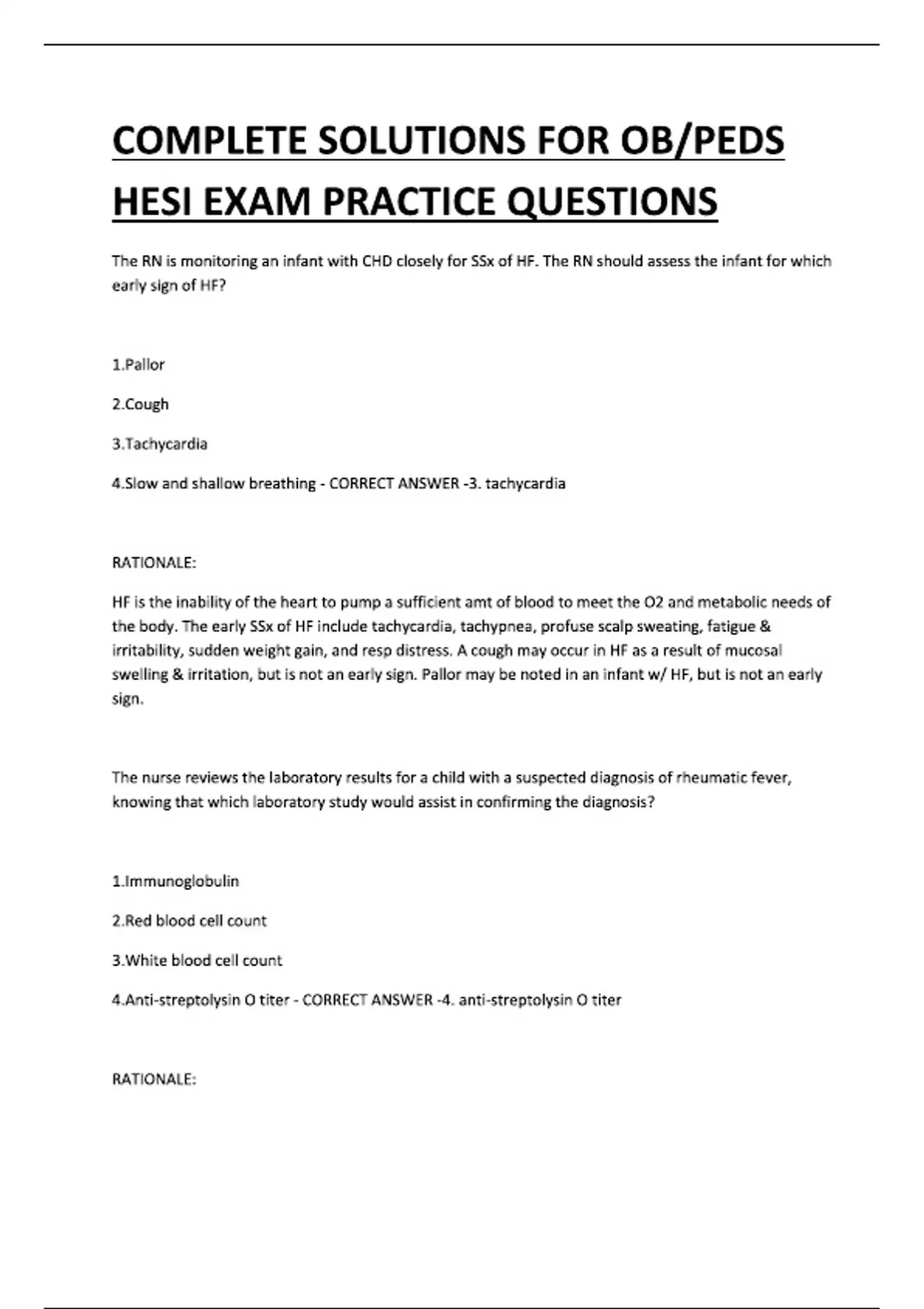 OB/PEDS FISDAP (2025) COMPREHENSIVE QUESTIONS AND VERIFIED DETAILED ...