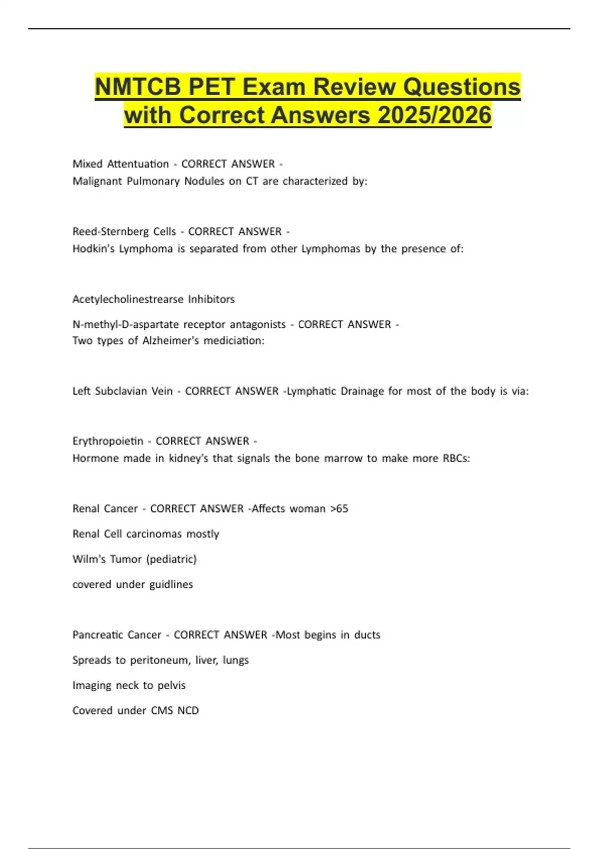 NMTCB PET Exam Review Questions with Correct Answers 2025/2026 - NMTCB ...
