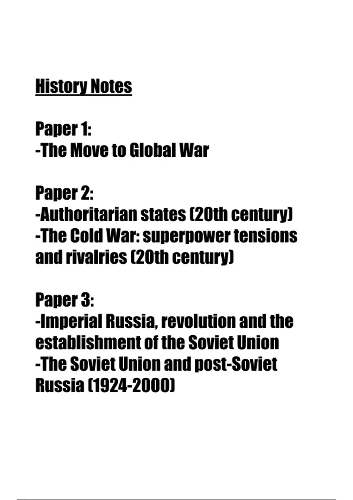 Summary IBDP History Notes - History - Stuvia US