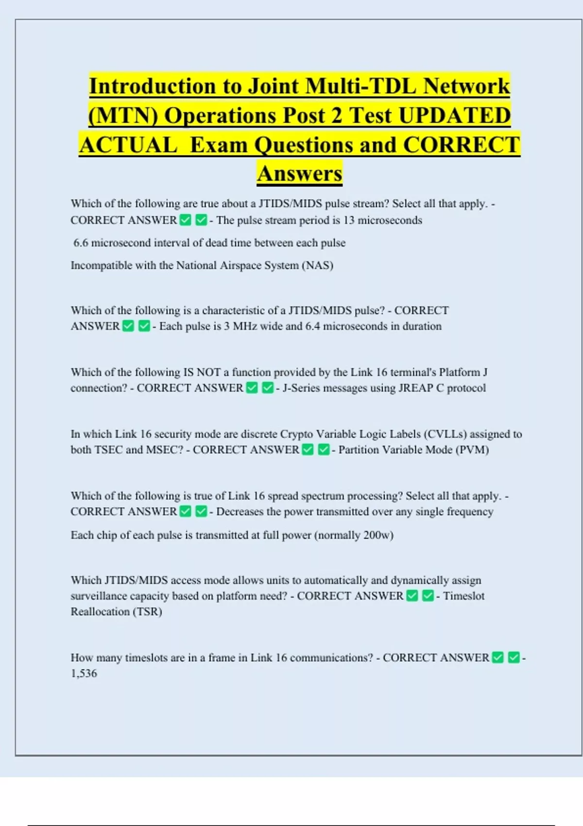 Introduction to Joint Multi-TDL Network (MTN) Operations Post 2 Test ...