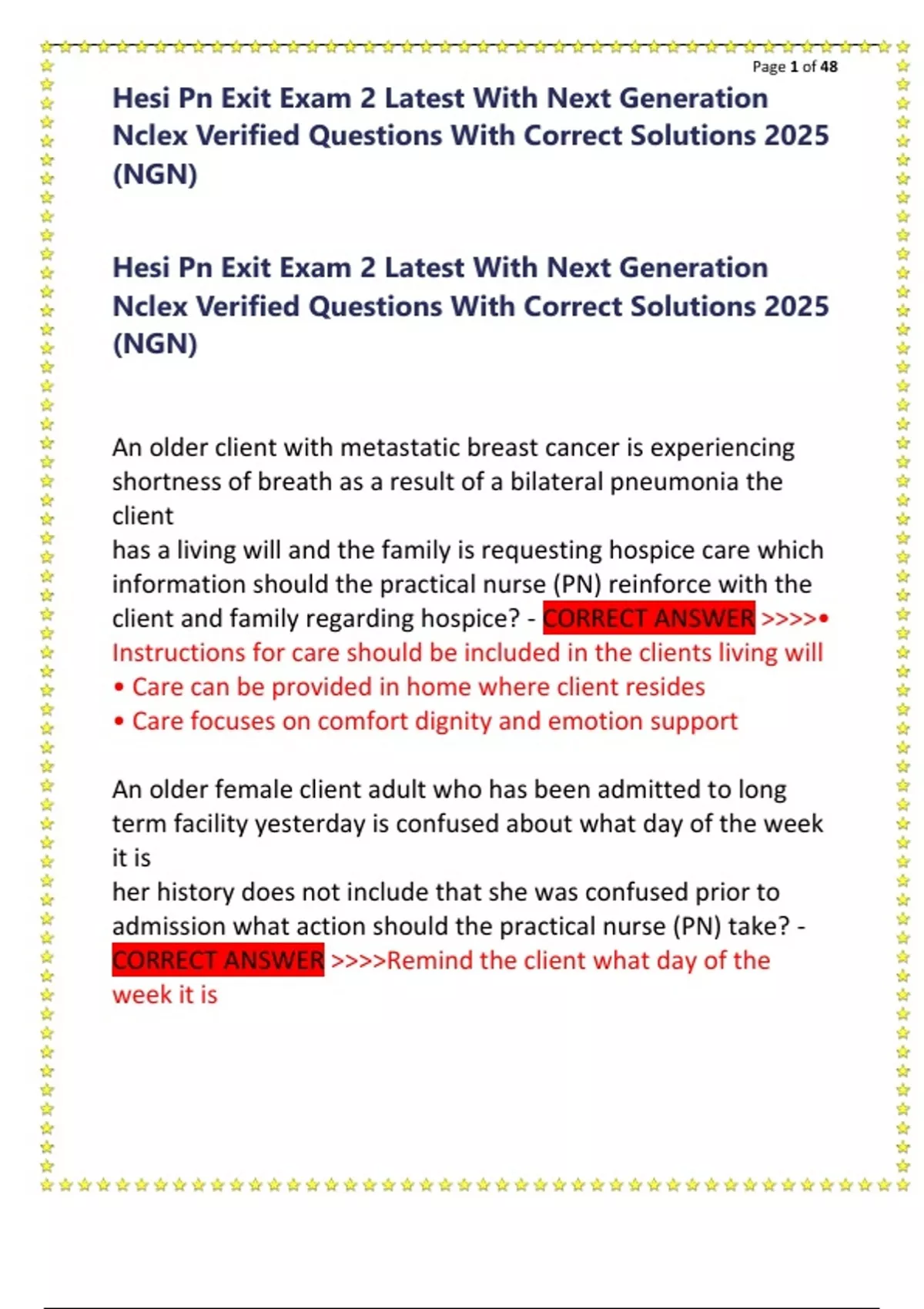 Hesi Pn Exit Exam 2 Latest With Next Generation Nclex Verified ...