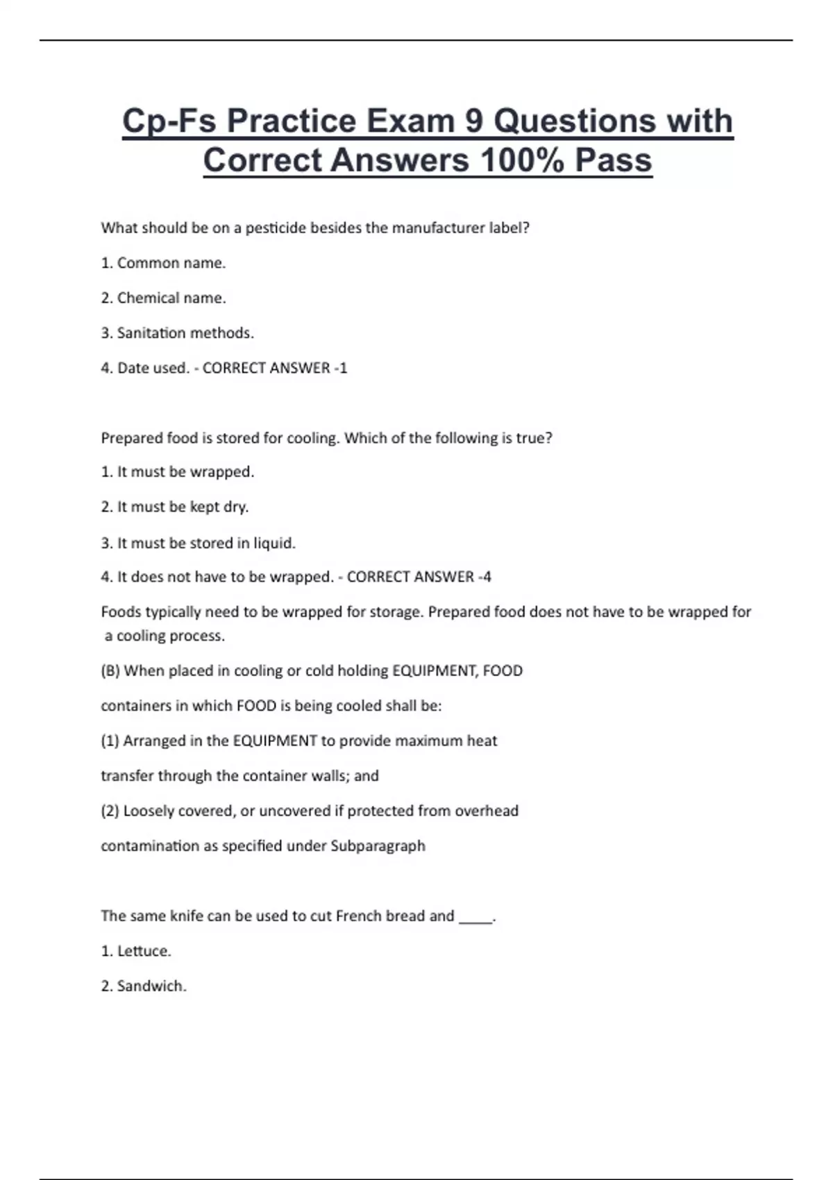 Cp-Fs Practice Exam 9 Questions with Correct Answers 100% Pass - CP-FS ...