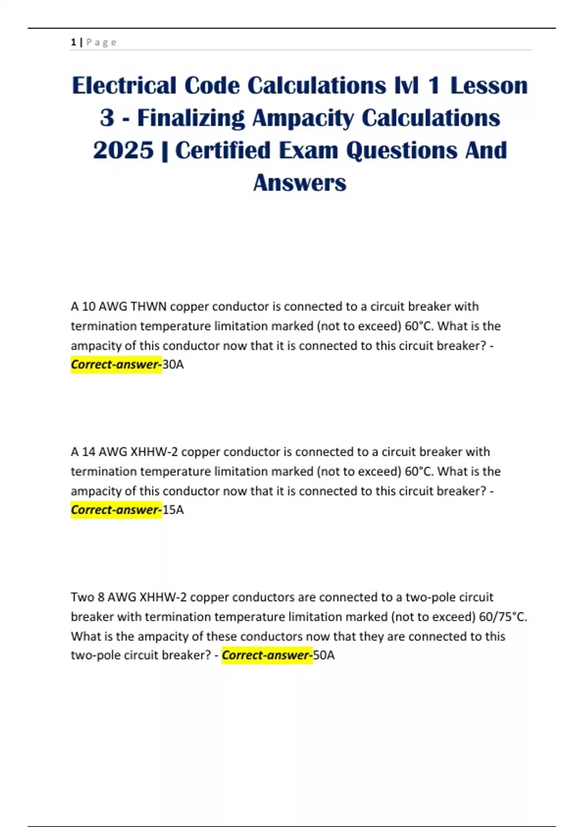 Electrical Code Calculations lvl 1 Lesson 3 - Finalizing Ampacity ...