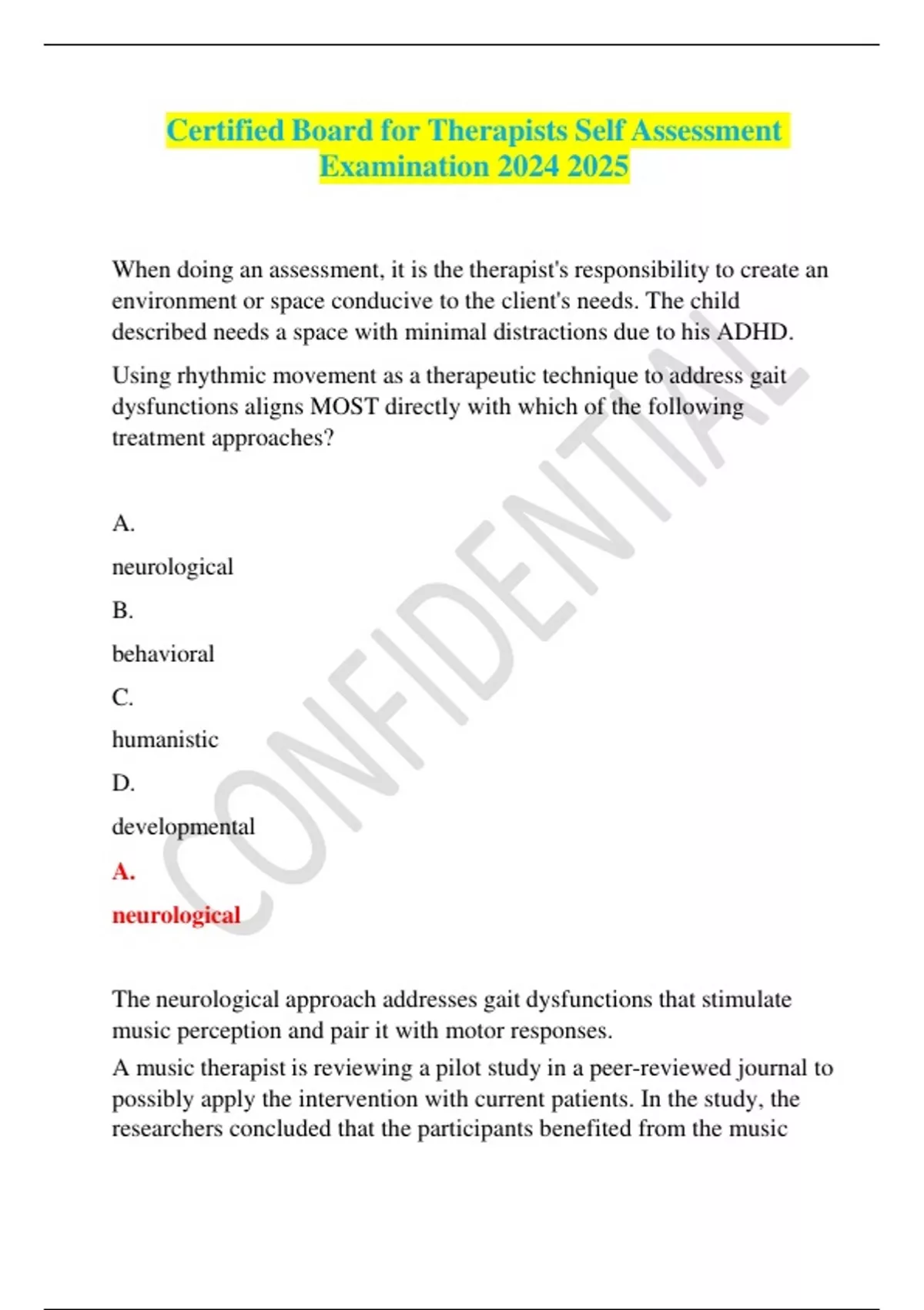 Certified Board for Therapists Self Assessment Examination - Certified ...