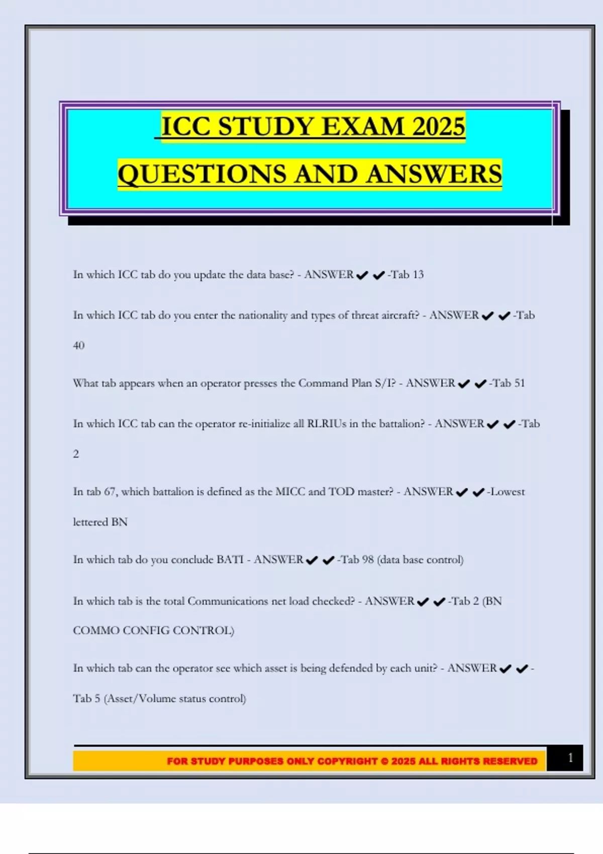 ICC STUDY EXAM 2025 QUESTIONS AND ANSWERS - ICC - Stuvia US