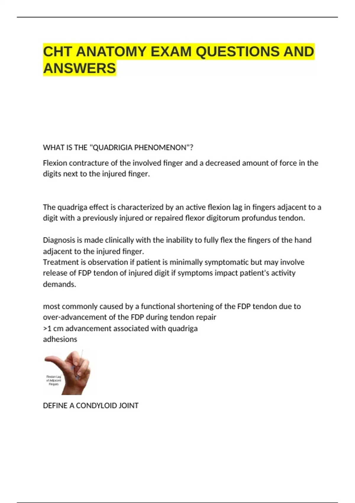 Cht Anatomy Exam Questions And Answers Cht Stuvia Us