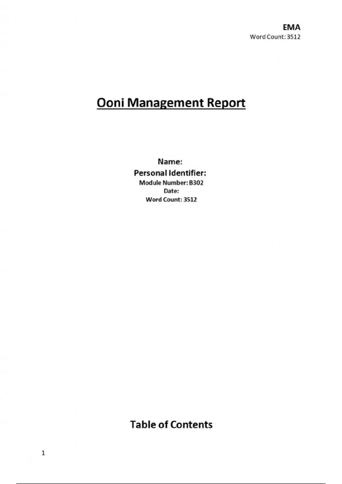 EMA - B302 Ooni Management Report | 2025 Update with complete solutions ...