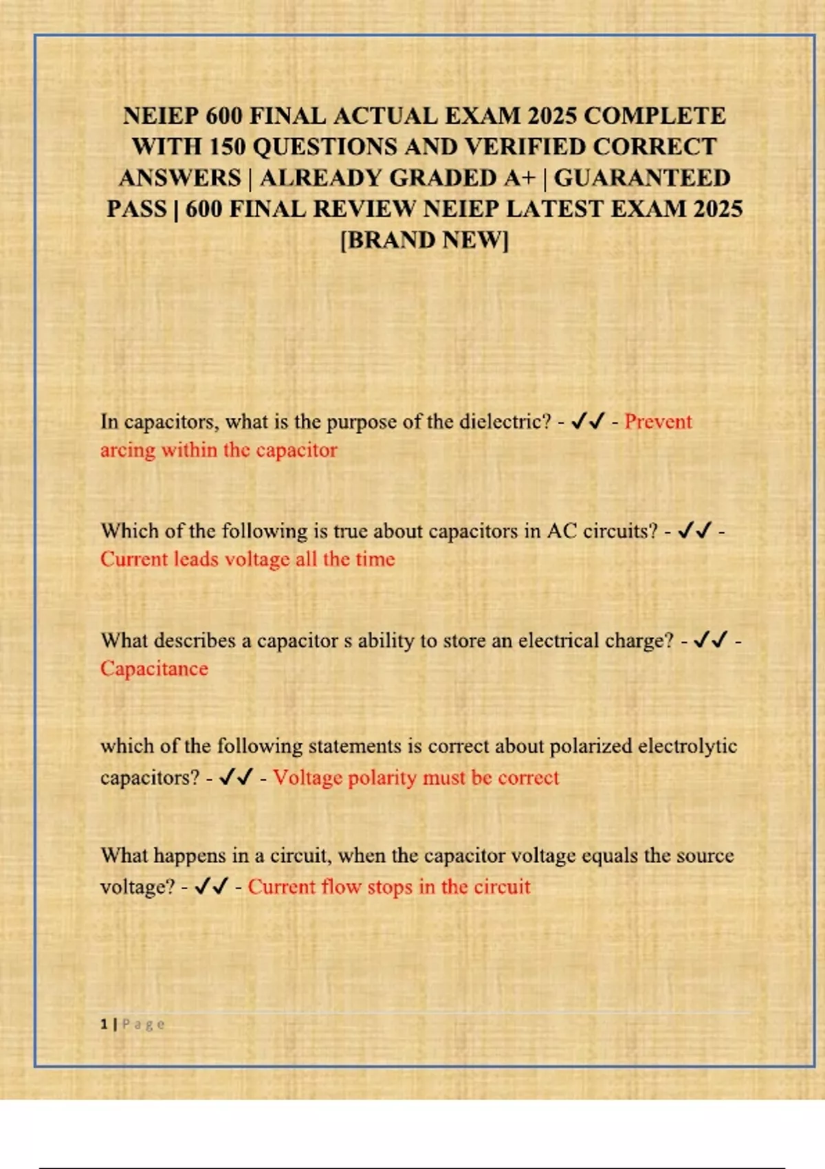 NEIEP 600 FINAL ACTUAL EXAM 2025 COMPLETE WITH 150 QUESTIONS AND ...