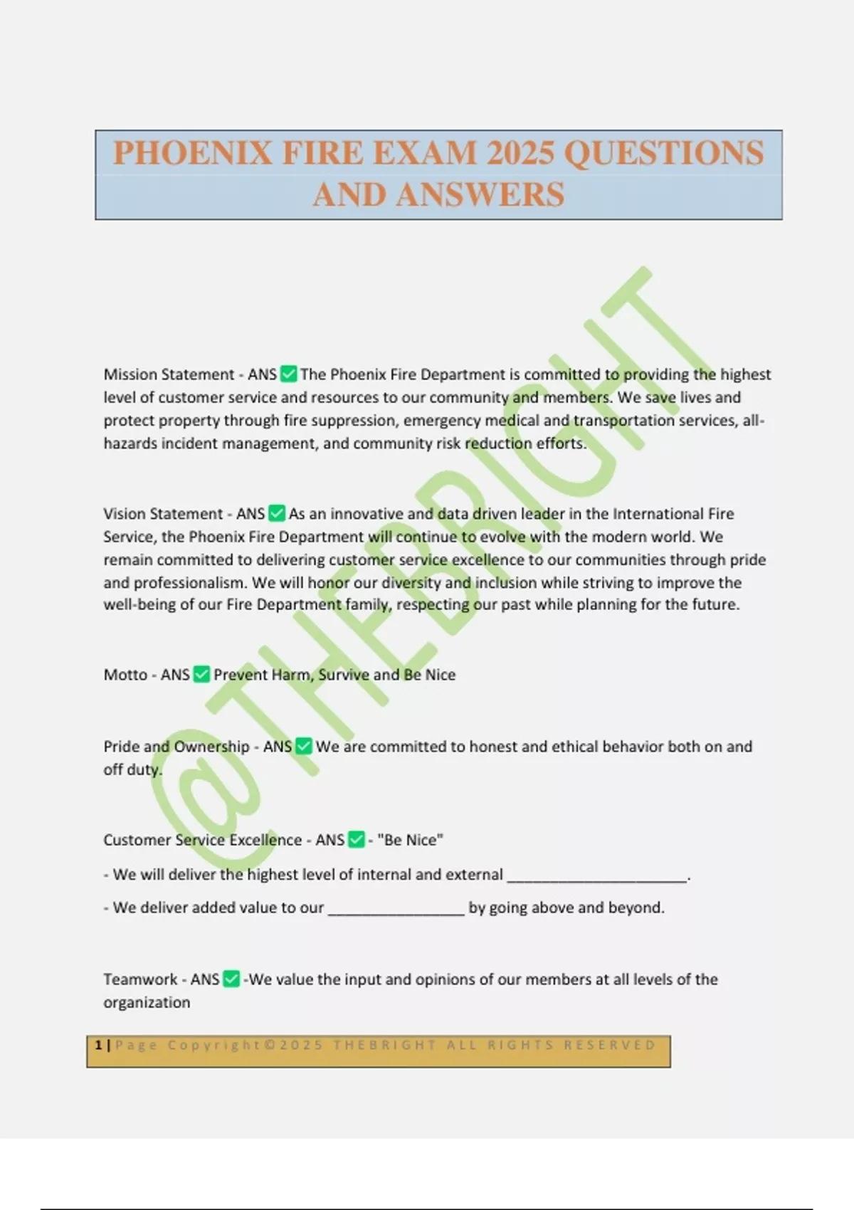PHOENIX FIRE EXAM 2025 QUESTIONS AND ANSWERS - PHOENIX FIRE - Stuvia US