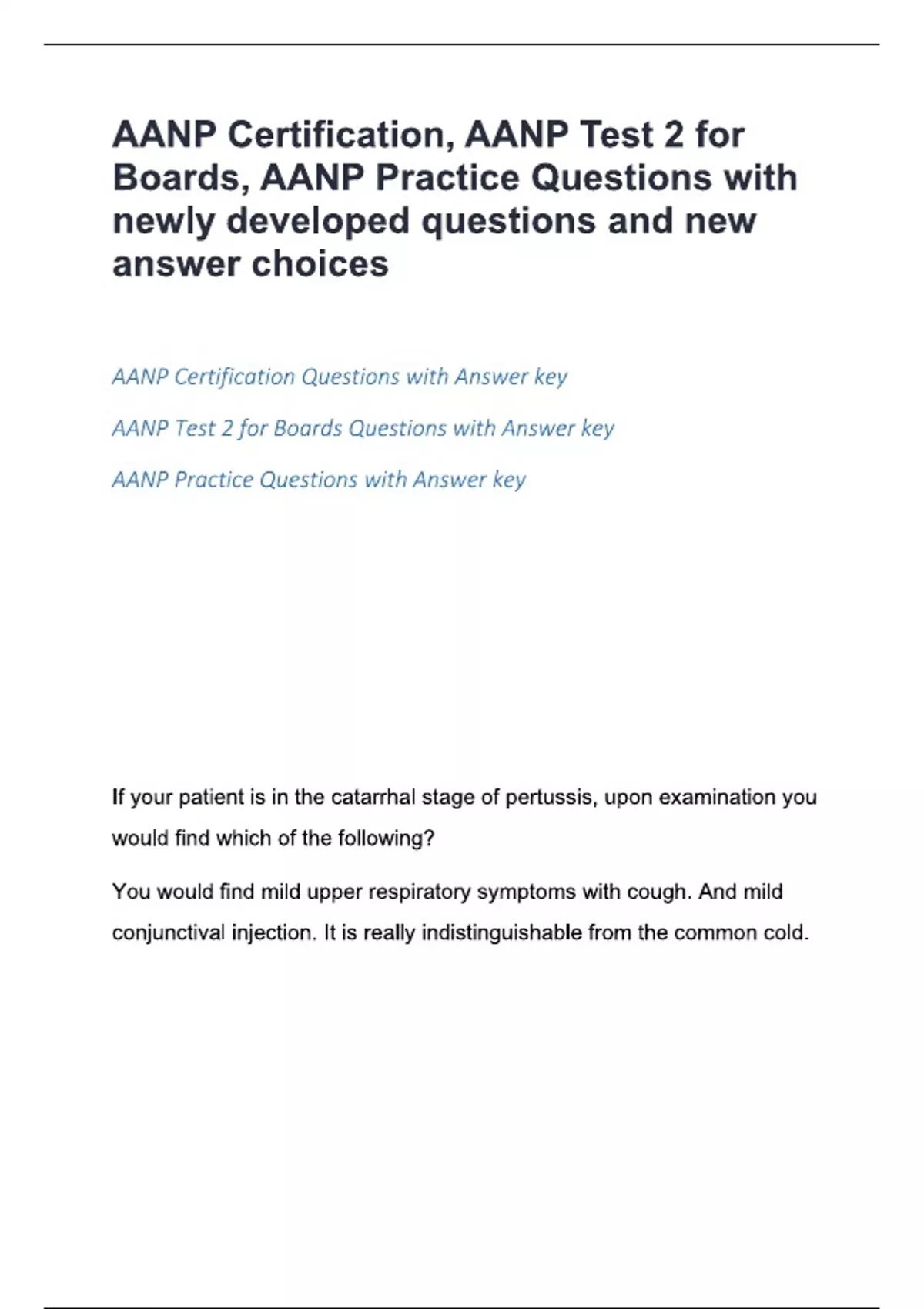 AANP Certification, AANP Test 2 for Boards, AANP Practice Questions ...