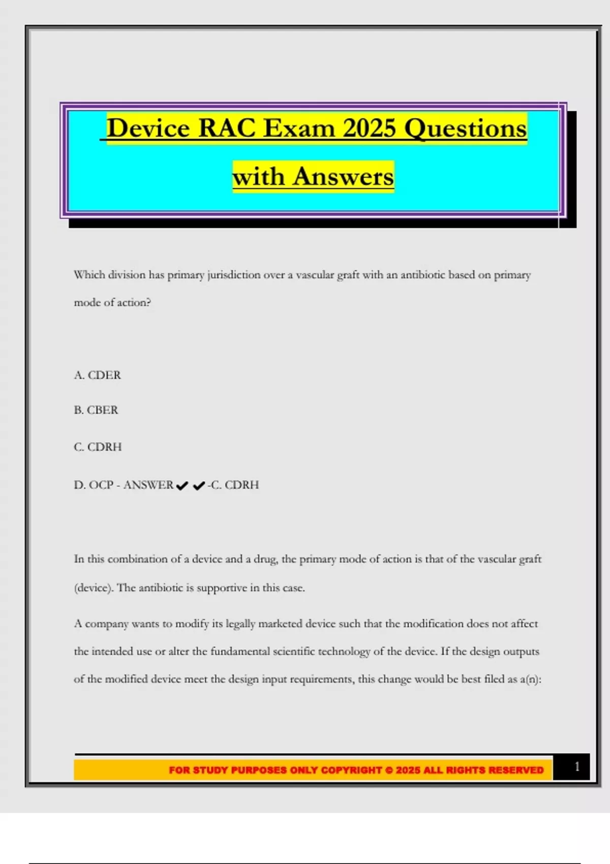 Device RAC Exam 2025 Questions with Answers - RAC Devices - Stuvia US