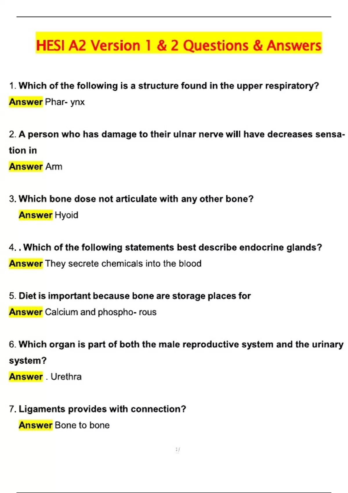 2025 HESI A2 Version 1 & 2 Exam (Latest 2025 / 2026 Update) Questions ...