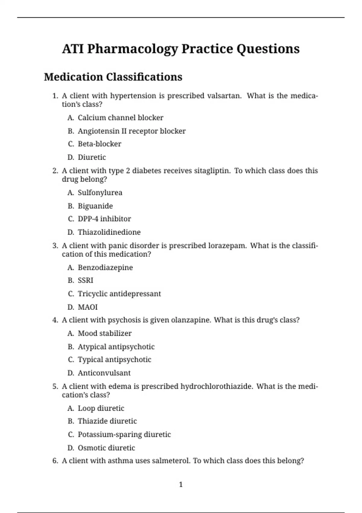 ATI Pharmacology Practice Questions 2025 – 80 High-Impact ATI-Style ...