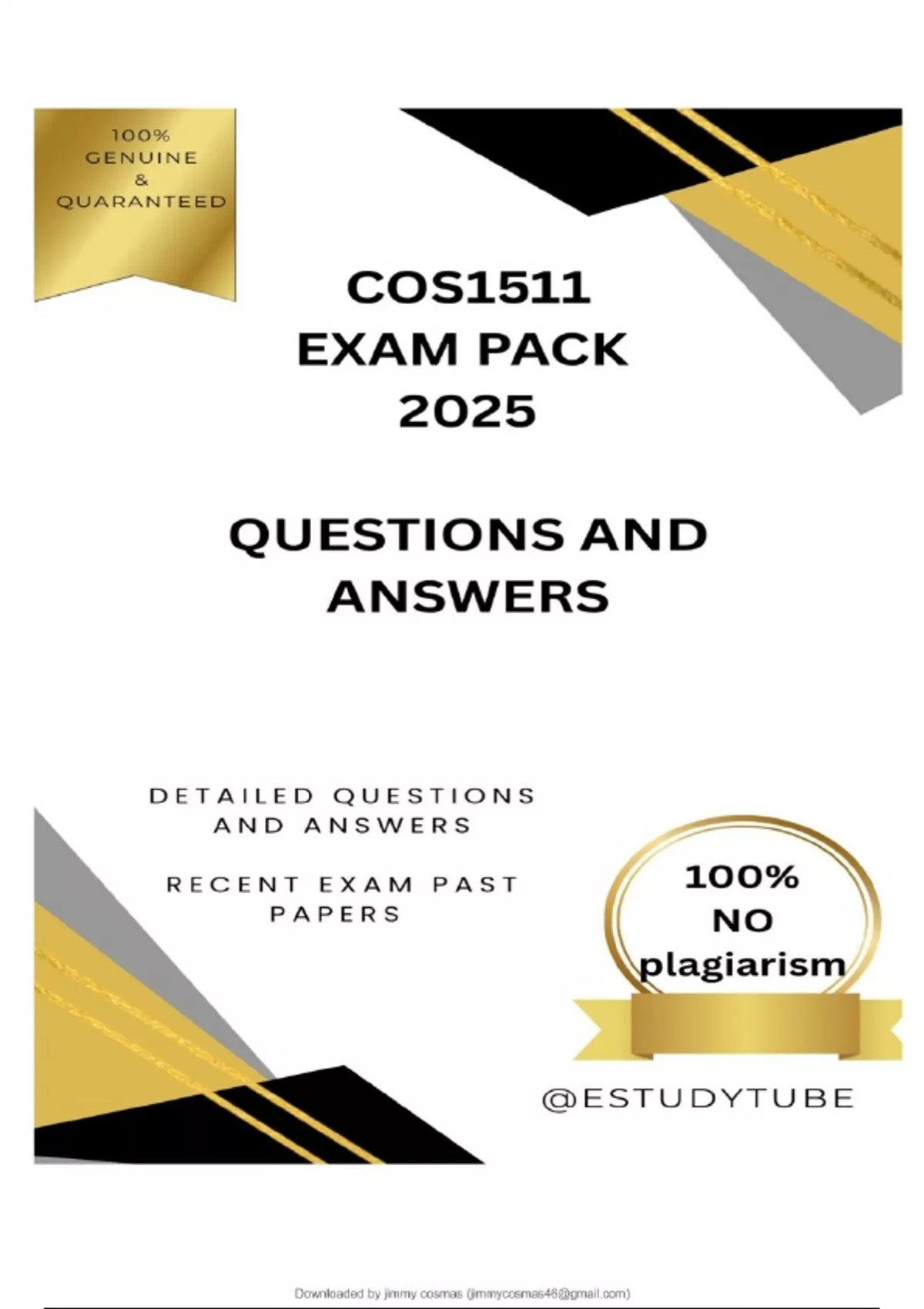 COS1511 EXAM PACK 2025 - DETAILED QUESTIONS AND ANSWERS - COS1511 EXAM PACK 2025 - Stuvia SA