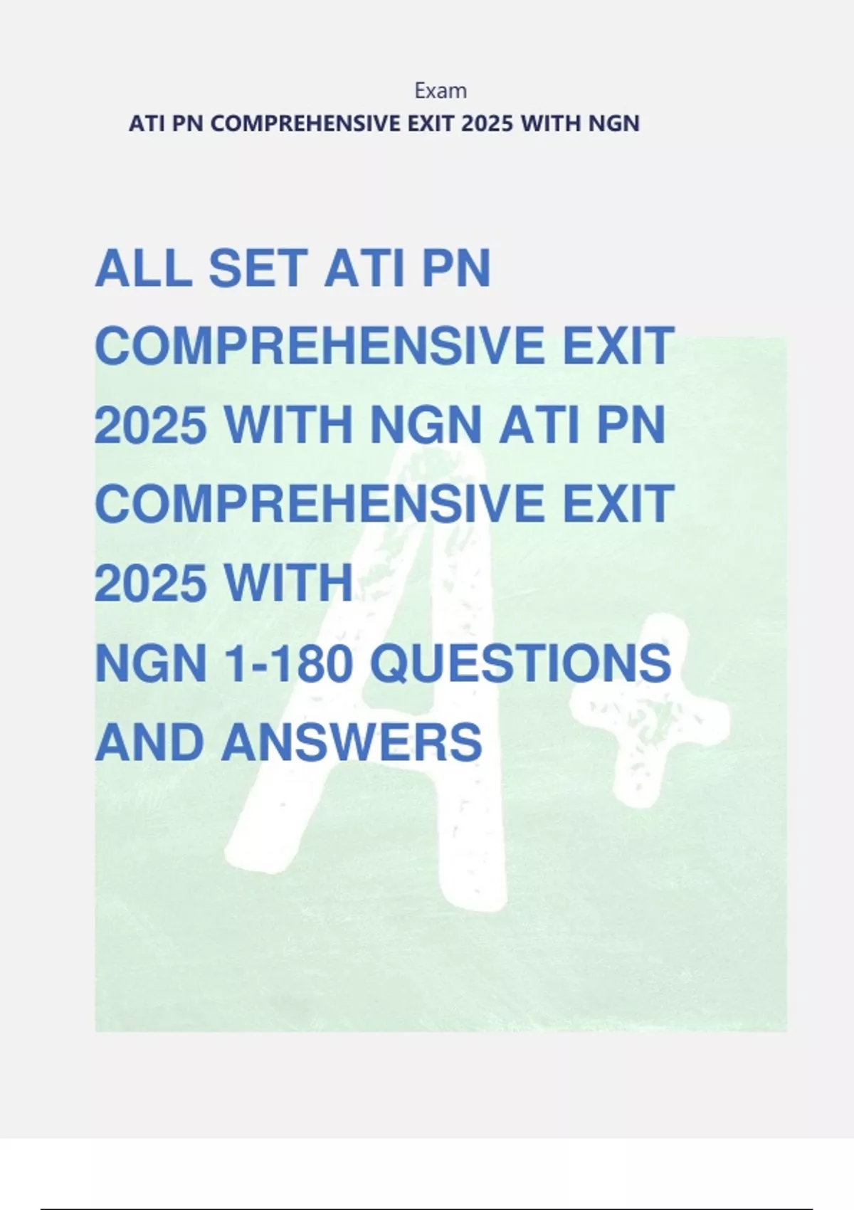 ALL SET ATI PN COMPREHENSIVE EXIT 2025 WITH NGN ATI PN COMPREHENSIVE EXIT 2025 WITH NGN 1-180 ...