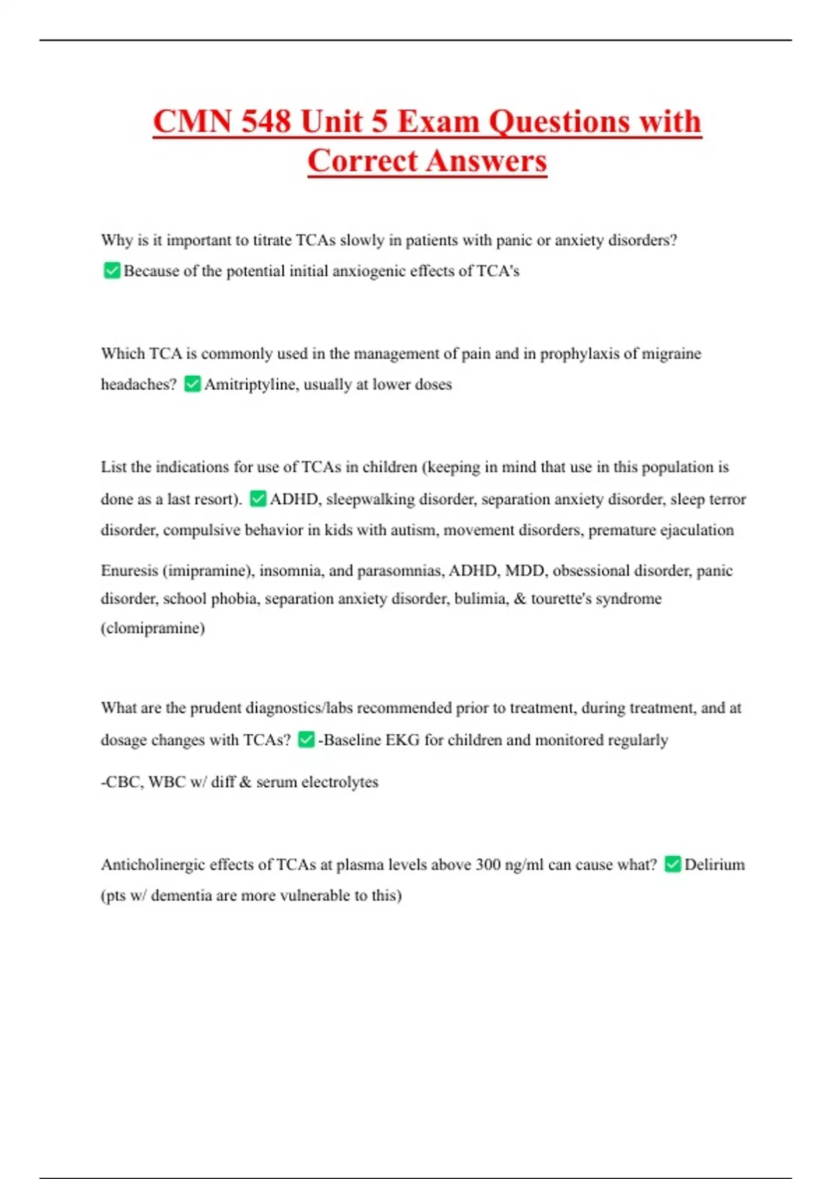 CMN 548 Unit 5 Exam Questions with Correct Answers - CMN 548.. - Stuvia US