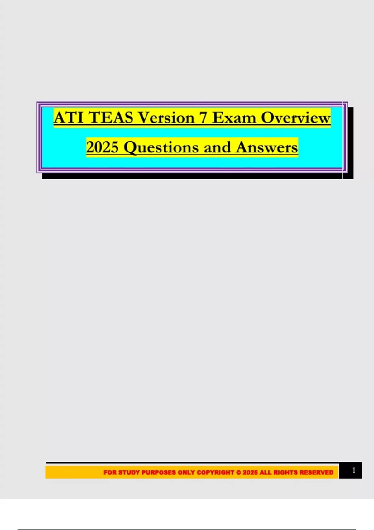 ATI TEAS Version 7 Exam Overview 2025 Questions and Answers - ATI Teas ...