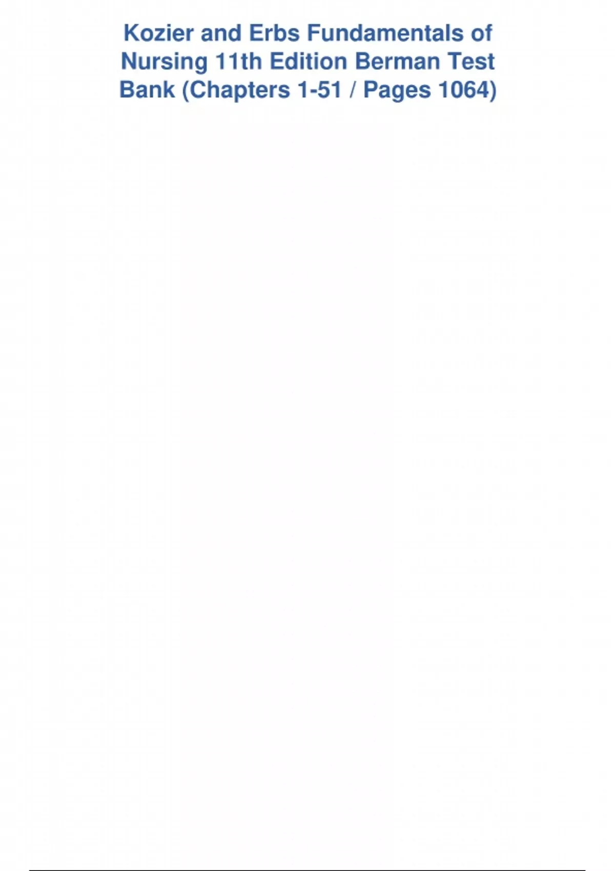 Kozier & Erb’s Fundamentals of Nursing 11th Edition Test Bank | Berman ...