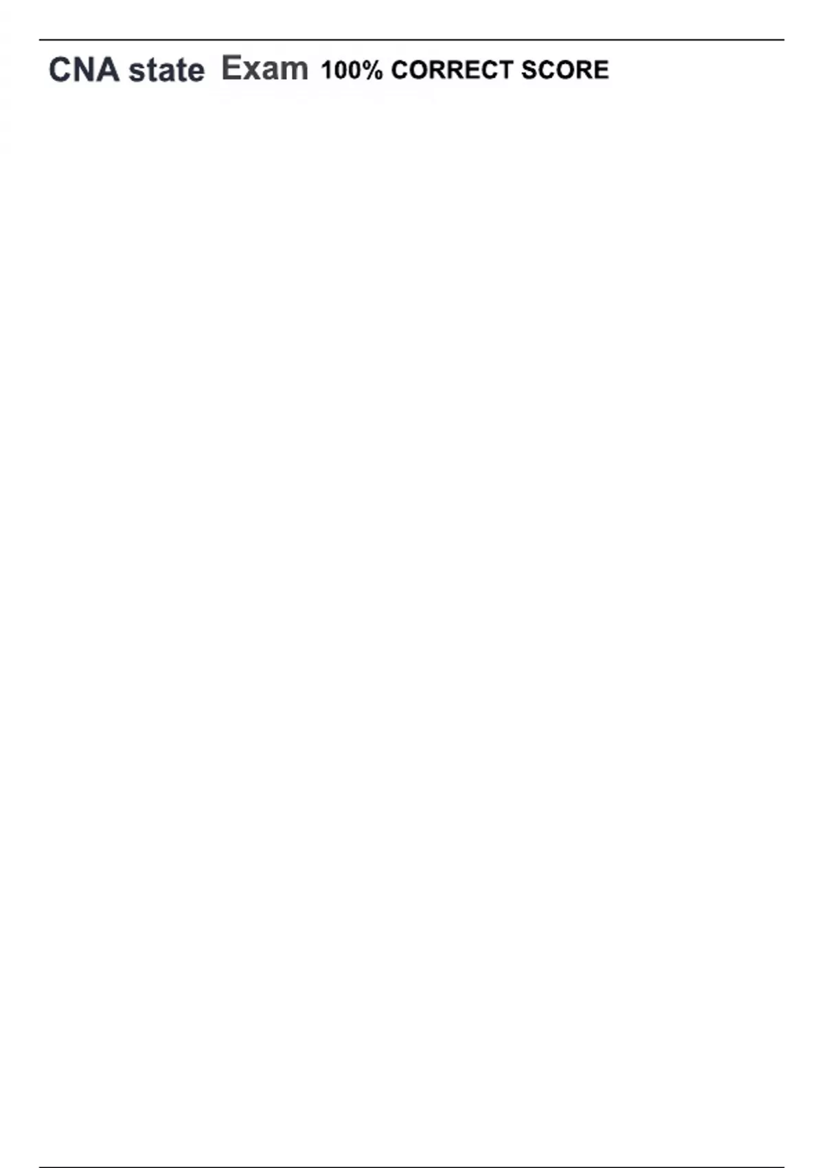 CNA state Exam [NEW 2025/2026 UPDATE] ALL COMPREHENSIVE QUESTIONS AND A ...