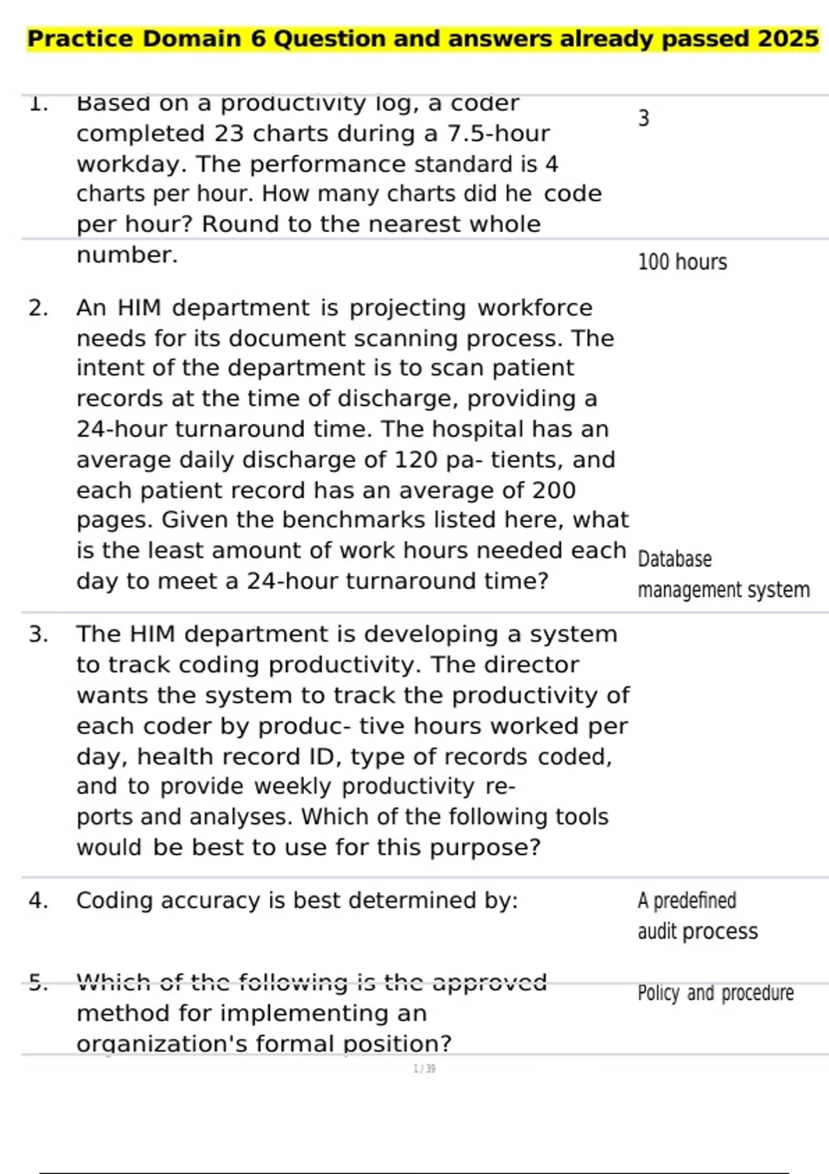 Practice Domain 6 Question and answers already passed 2025 - Practice ...
