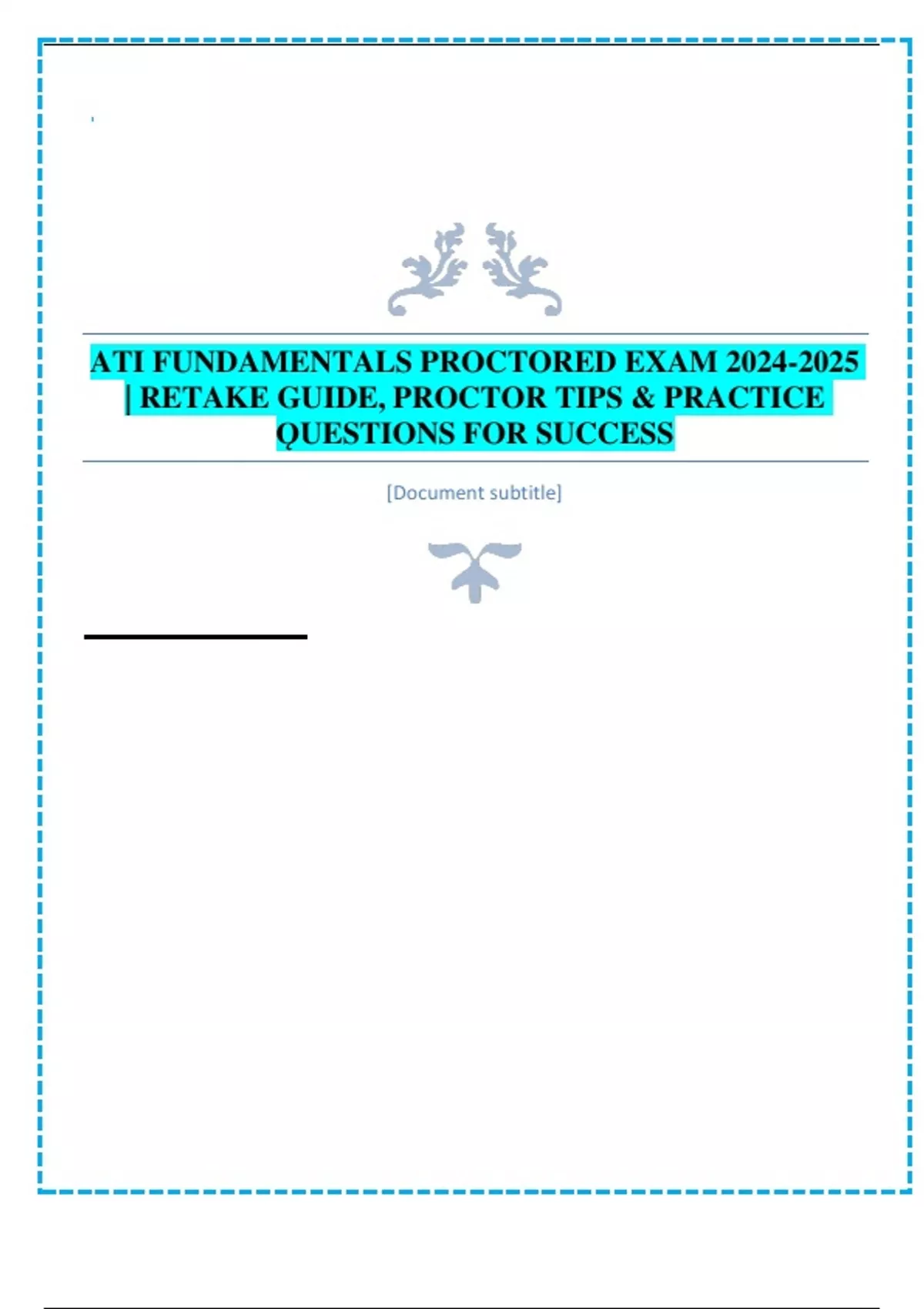ATI FUNDAMENTALS PROCTORED EXAM | RETAKE GUIDE, PROCTOR TIPS & PRACTICE ...