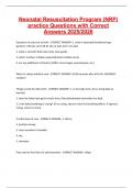 Neonatal Resuscitation Program (NRP) practice Questions with Correct Answers 2025/2026 - NRP ...