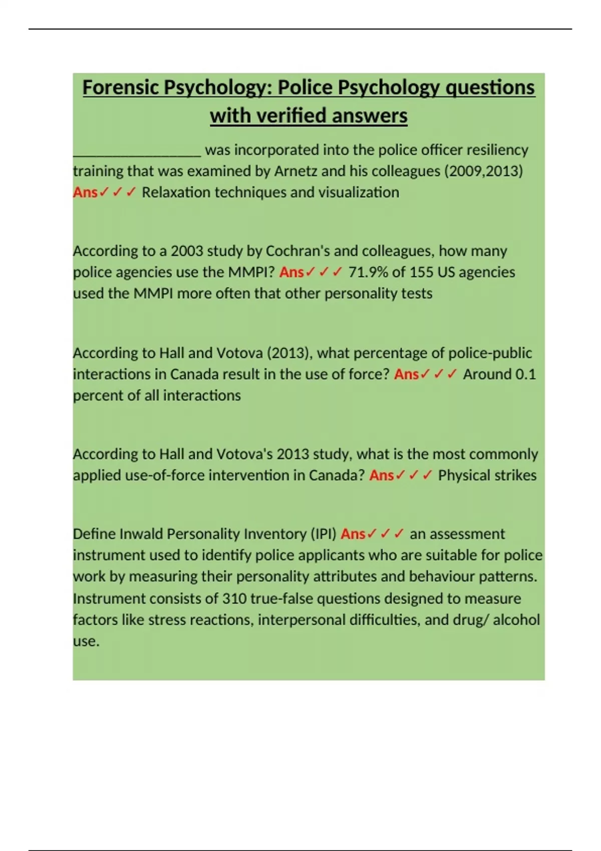 Forensic Psychology – Police Psychology Q&A | Selection, Stress, and ...