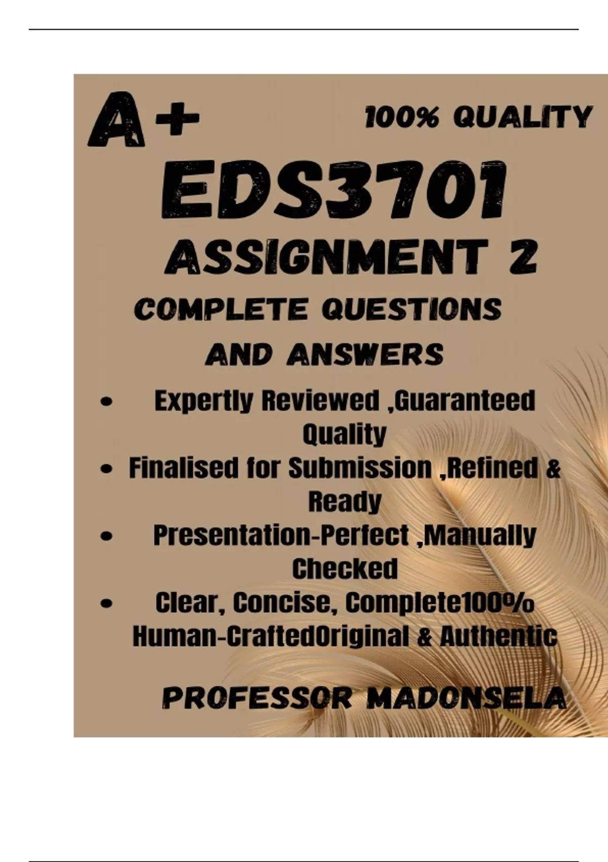 EDS3701 Assignment 2 (100% Complete Answers) 2025 (815421) - Due 13 ...