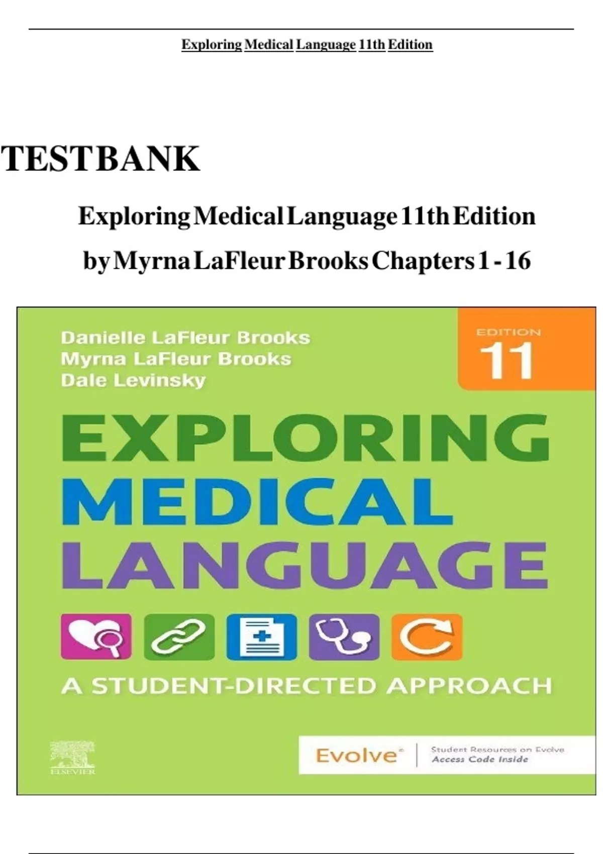 TEST BANK For Exploring Medical Language 11th Edition By Myrna LaFleur ...